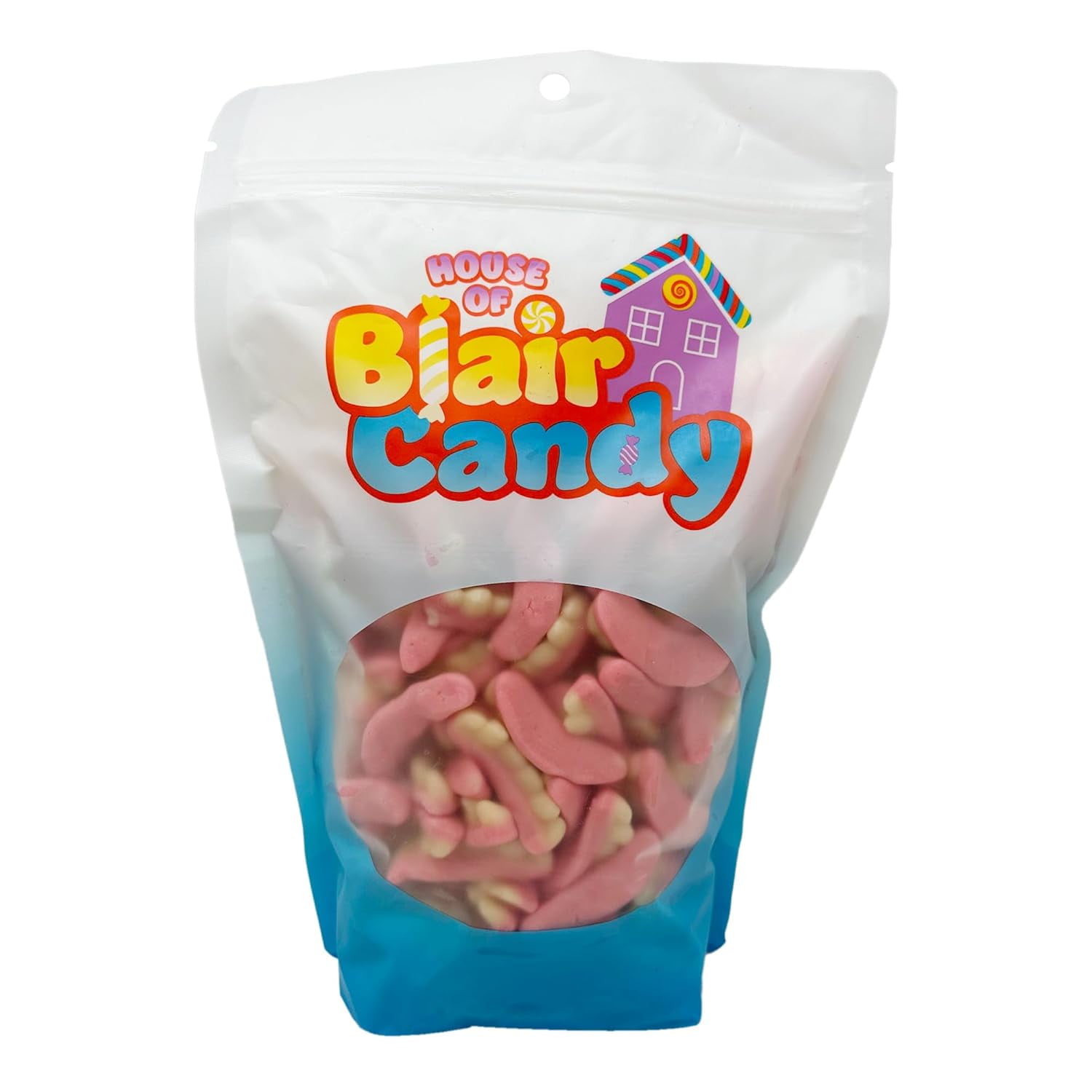 Teeth - 2LB Resealable Stand Up Candy Bag - Strawberry Flavored Teeth ...