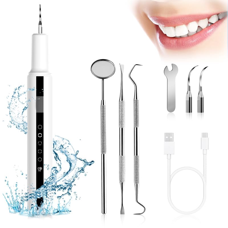 Teeth Cleaning Kit for Adult, Electric Teeth Cleaning Tools with LED ...