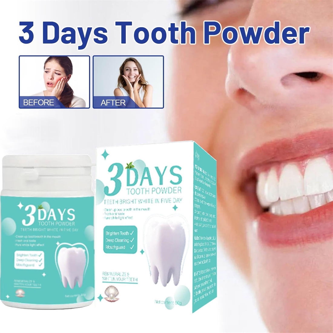 Teeth Cleaning Powder 3 Days, Remineralizing Tooth Powder Pearl Powder ...