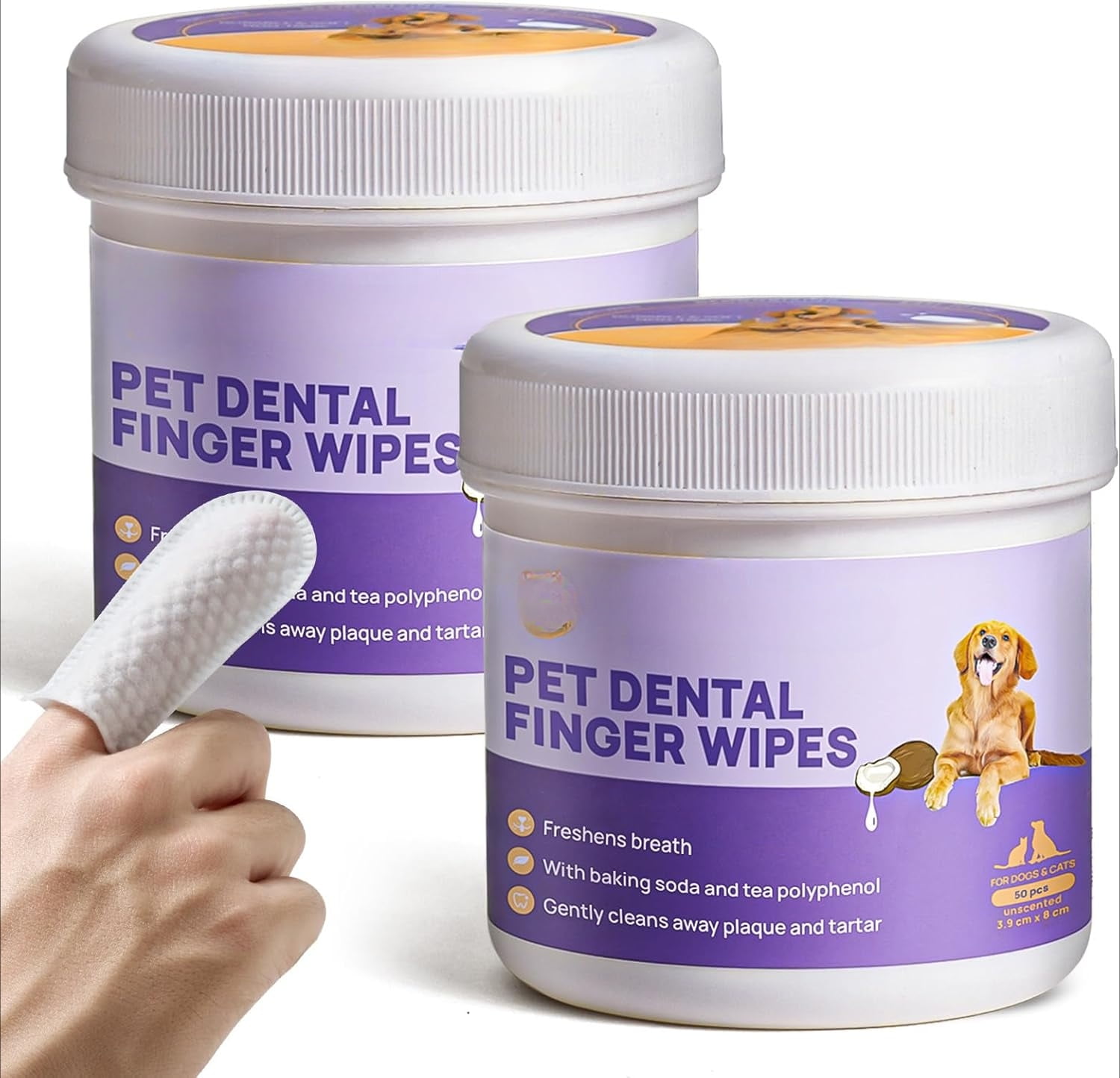 Teeth Cleaning Wipes for Dogs & Cats, Remove Bad Breath by Removing ...