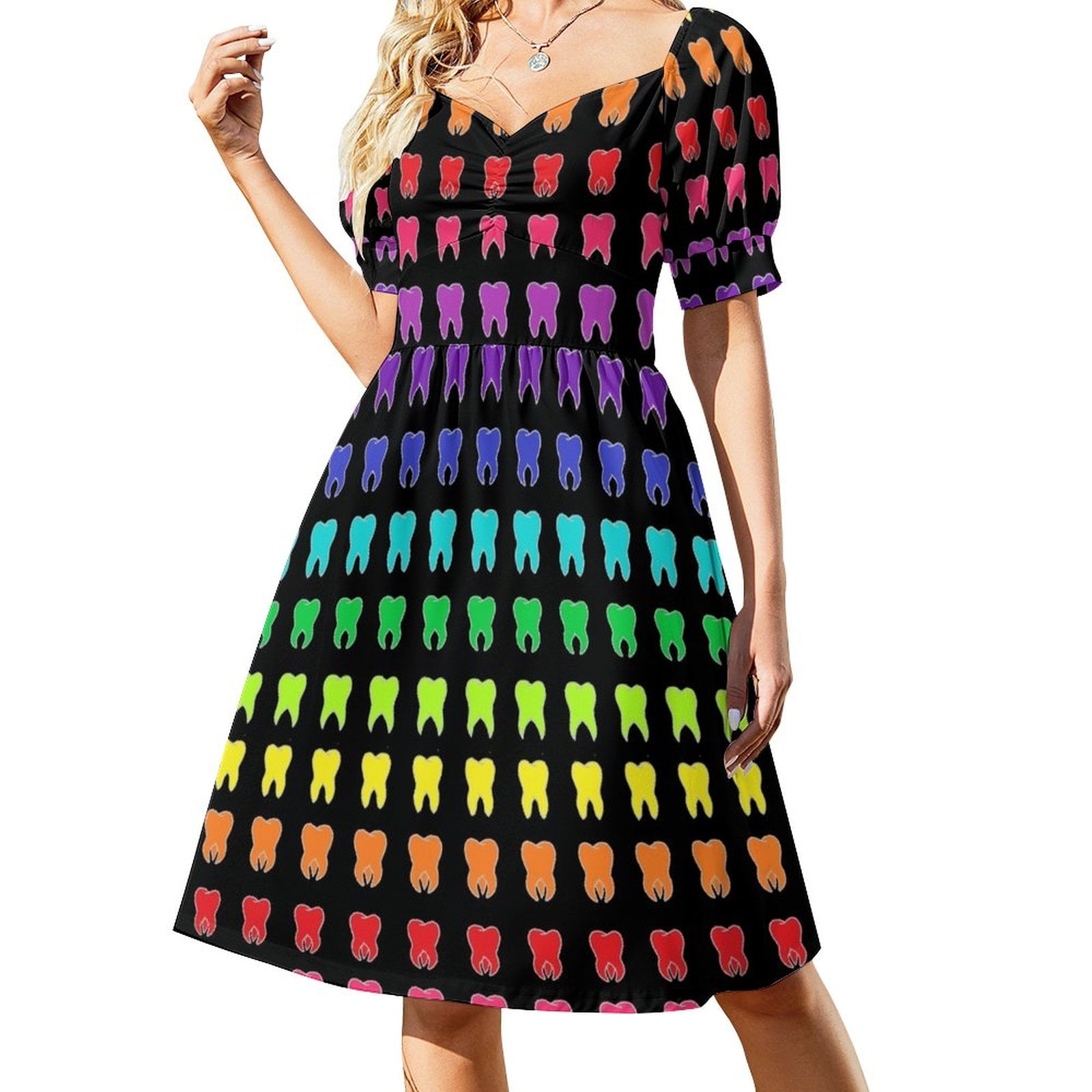 Teeth Dress Long dress woman beach dresses - Walmart.com