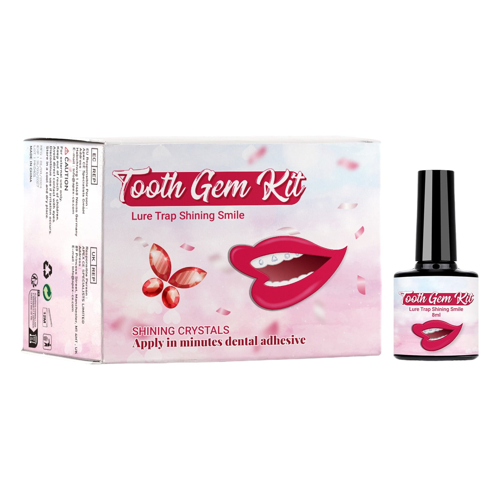 Teeth Gem Set Easy On Easy Take Off Trendy Accessory For Spicy Girls Includes 2ML Glue Beauty ...