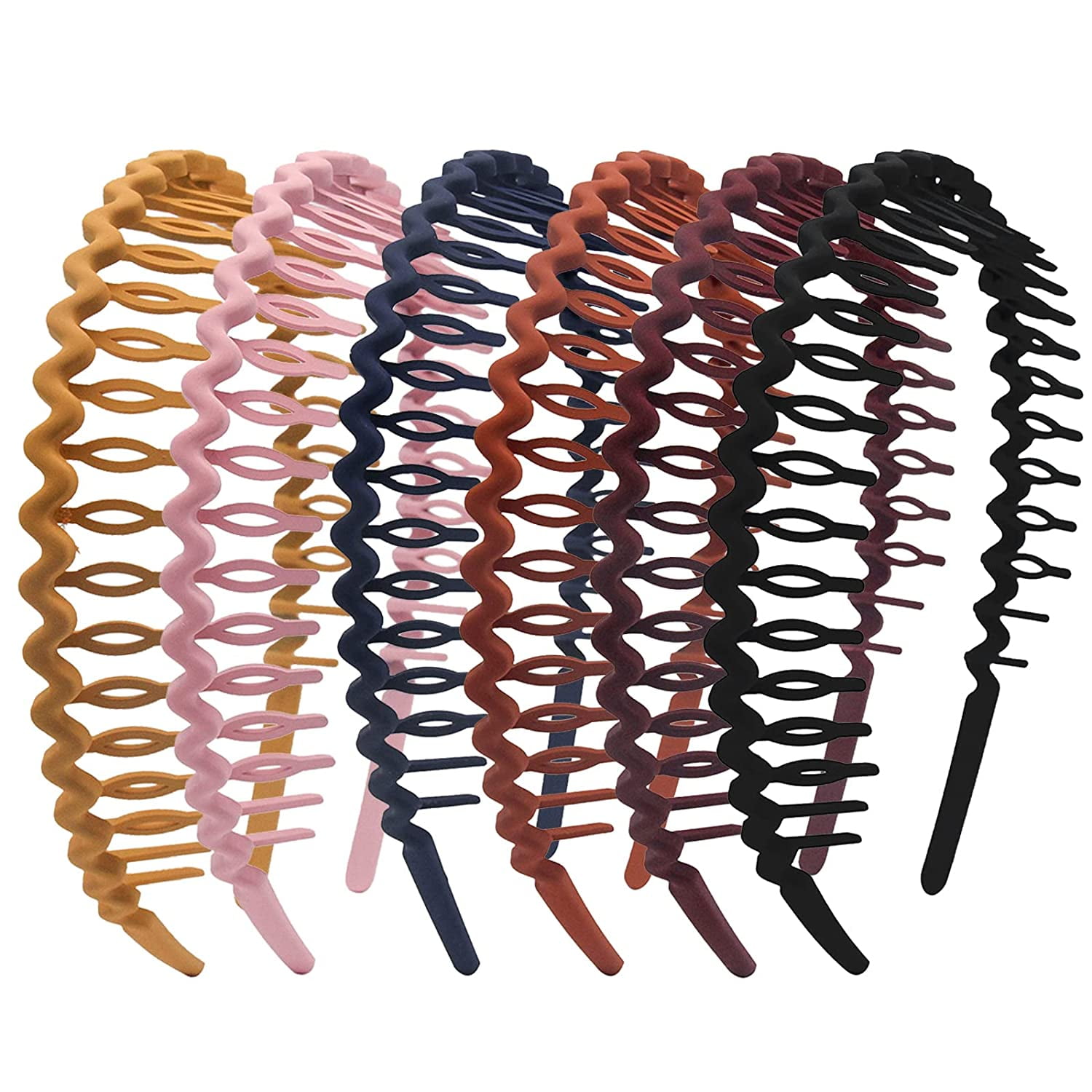 Teeth Headbands, Wavy Headbands with combs Non-slip Thin Hair bands for ...