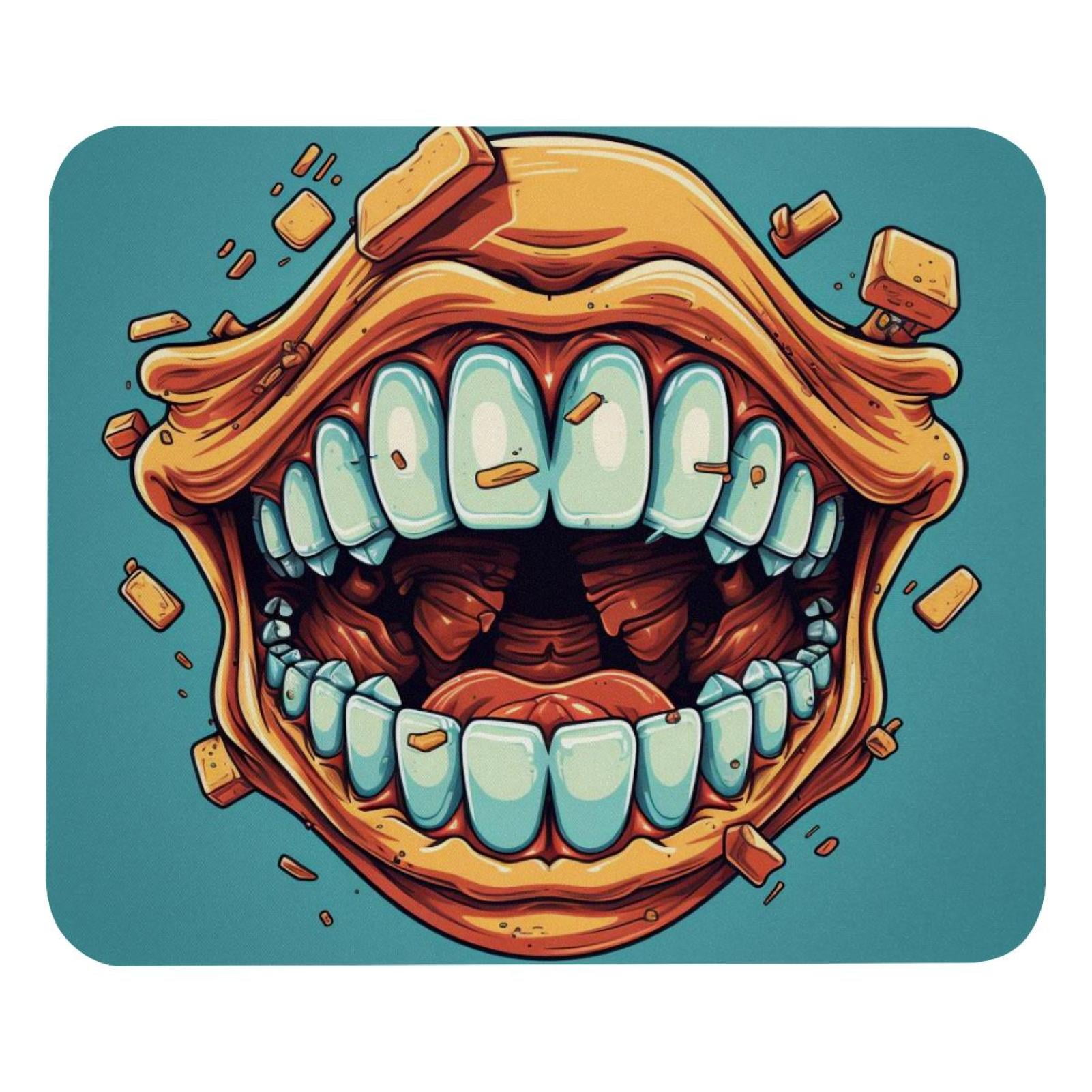 Teeth Mouse Pad, Rubber Base Computer Mouse Pads for Wireless Mouse ...