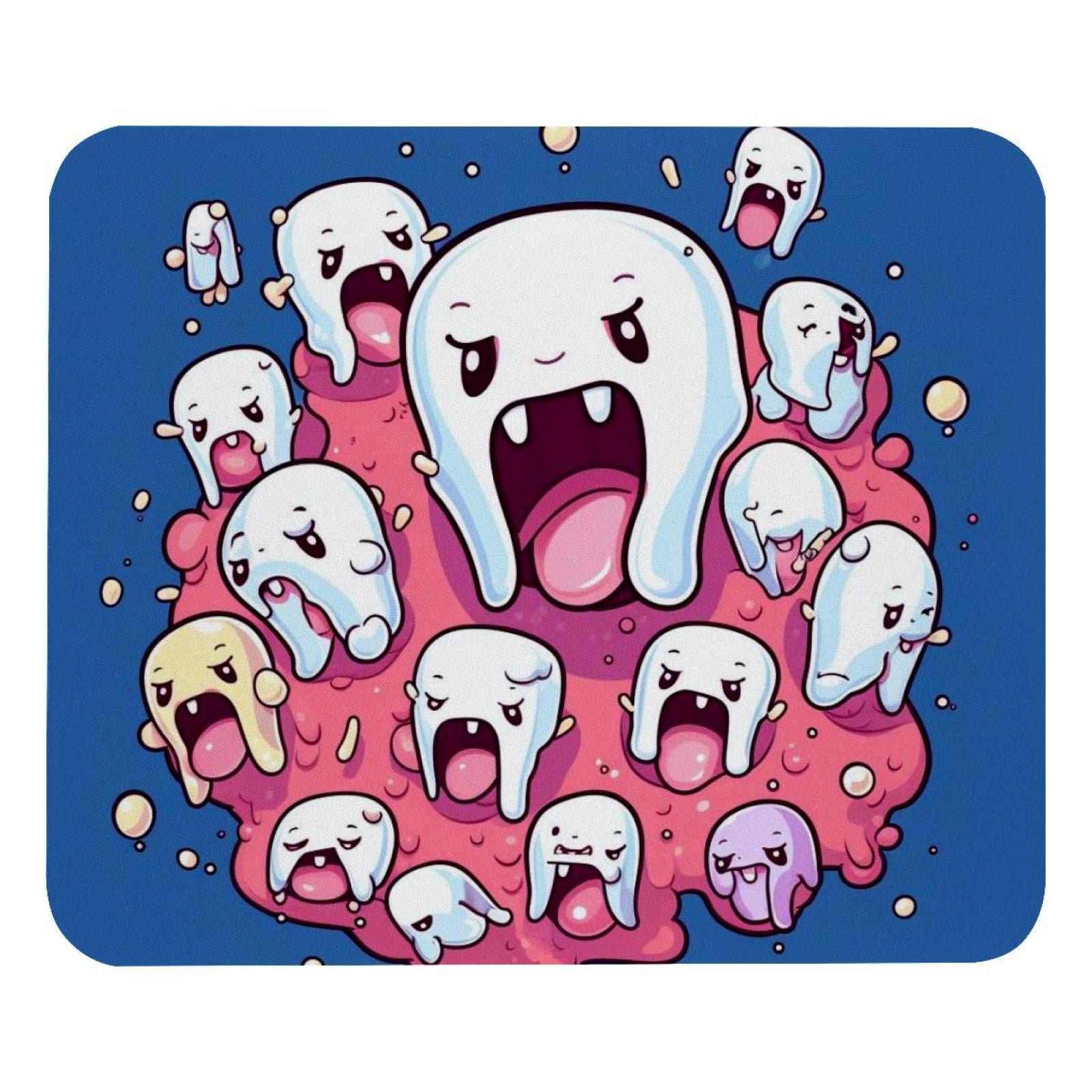 Teeth Mouse Pad for Wireless Mouse Home Office Desk Laptop with Rubber ...