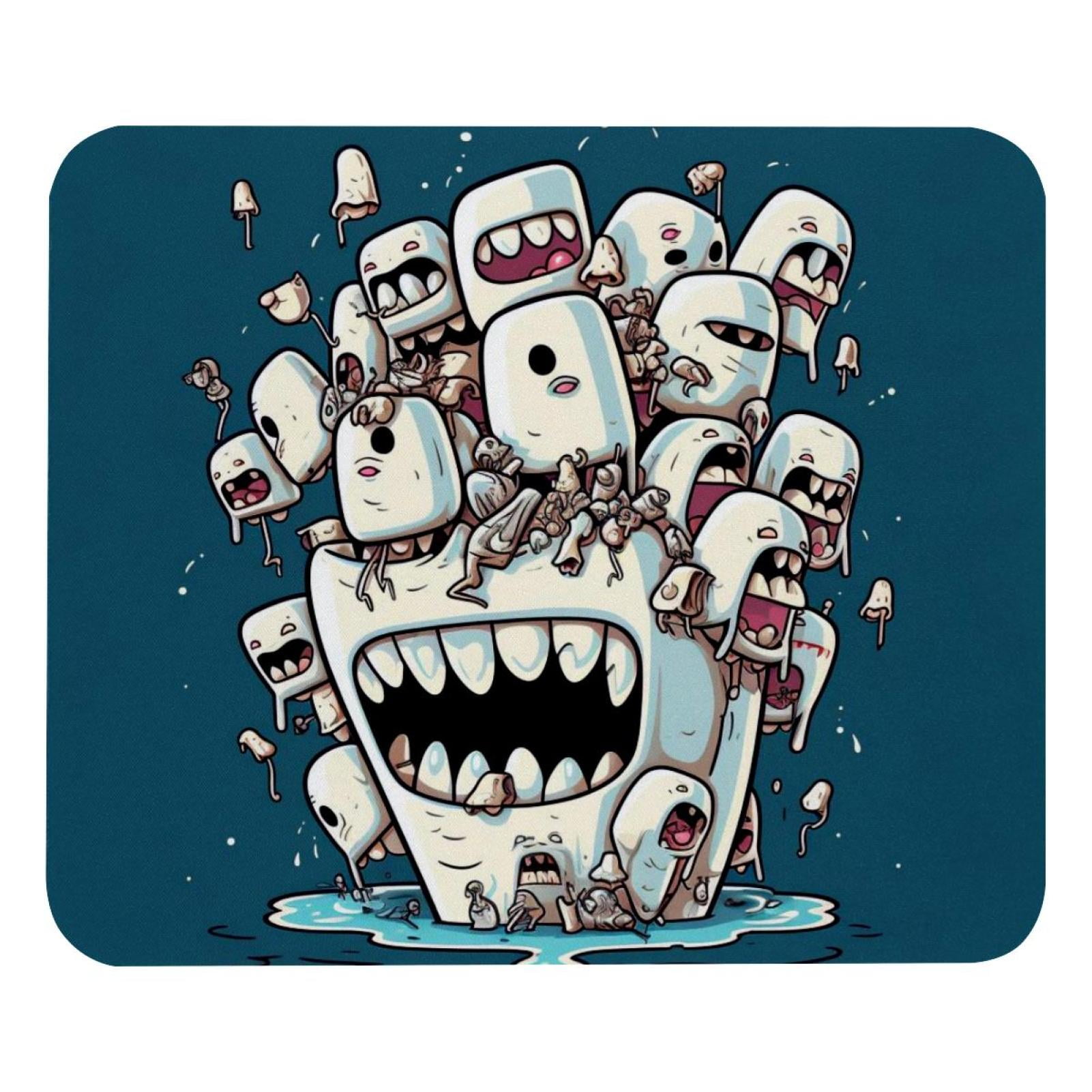 Teeth Mouse Pad for Wireless Mouse Home Office Desk Laptop with Rubber ...