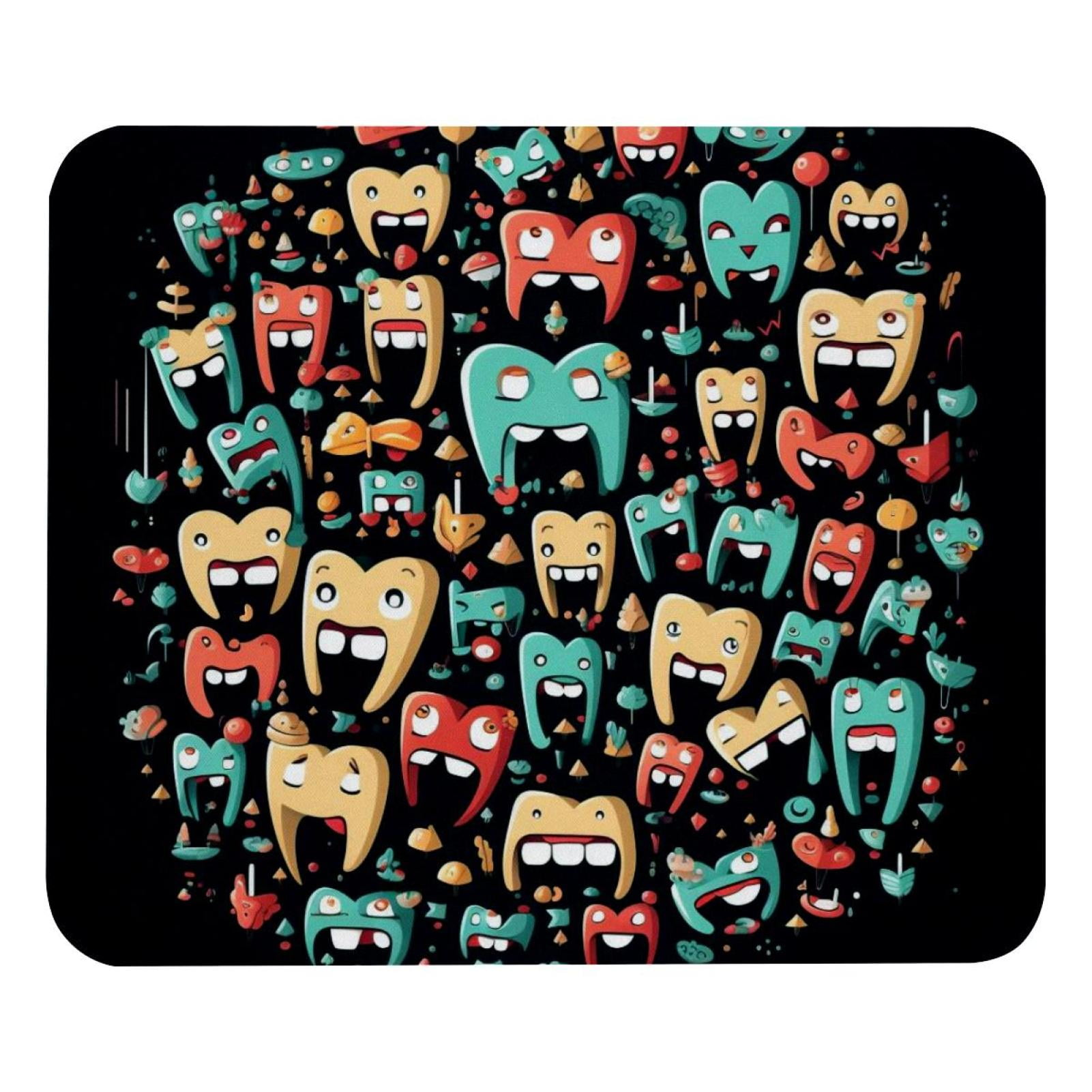 Teeth Mouse Pad for Wireless Mouse Home Office Desk Laptop with Rubber ...