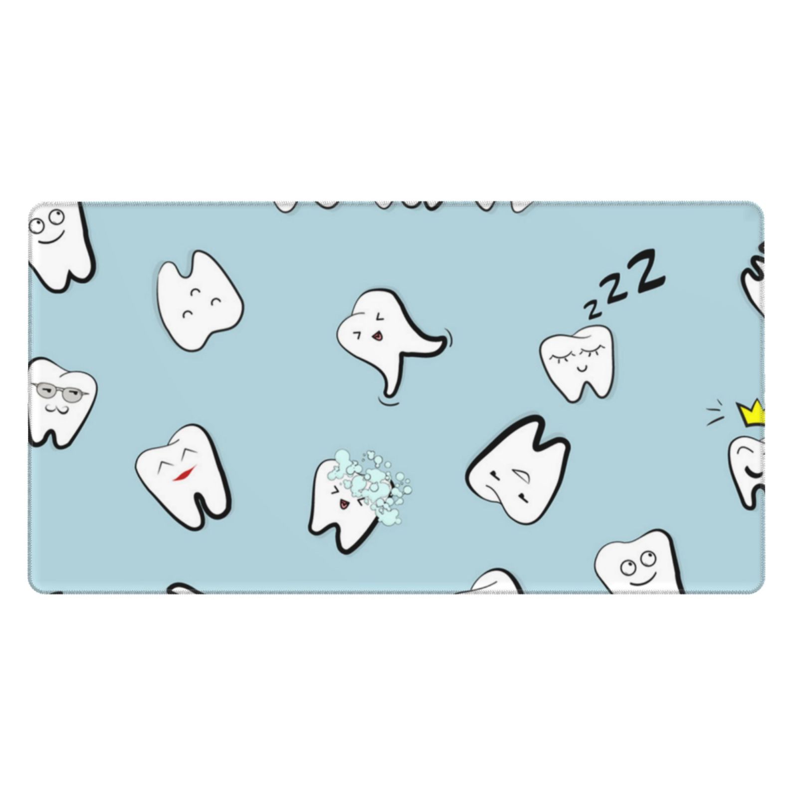 Teeth Pattern Tooth Dental Cartoon Mousepad Large Mouse Pad Desk Pad ...