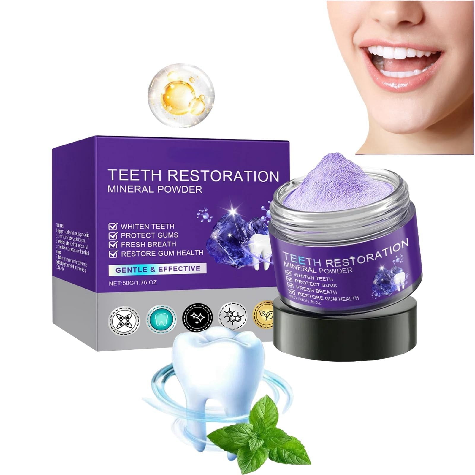 Teeth Restoration Mineral DHF10 Gum Natural Restorative Tooth Effective ...