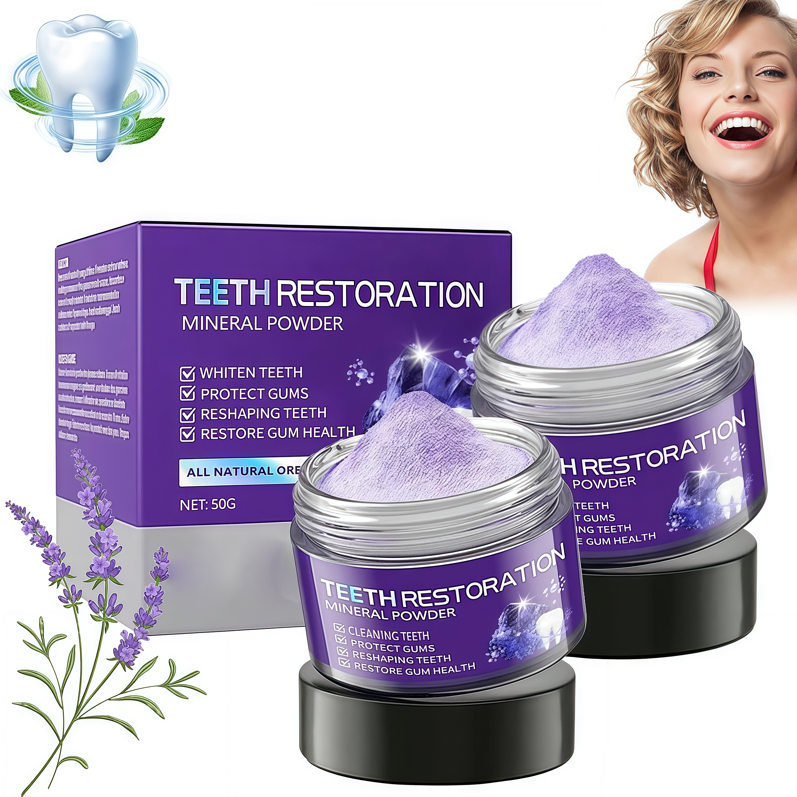 Teeth Restoration Mineral Powder, Effective in Strengthening Teeth and ...