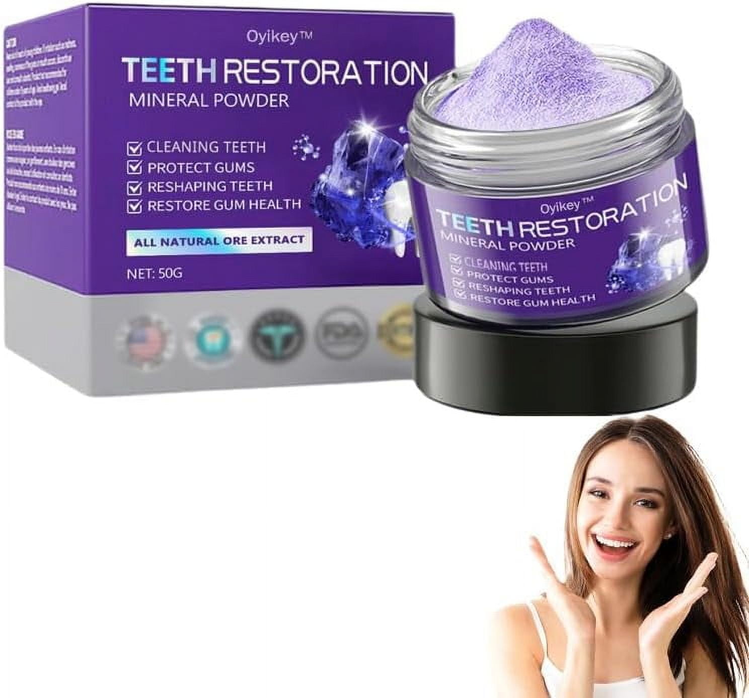Teeth Restoration Mineral Powder,Mineral Tooth Powder, Teeth Whitening ...