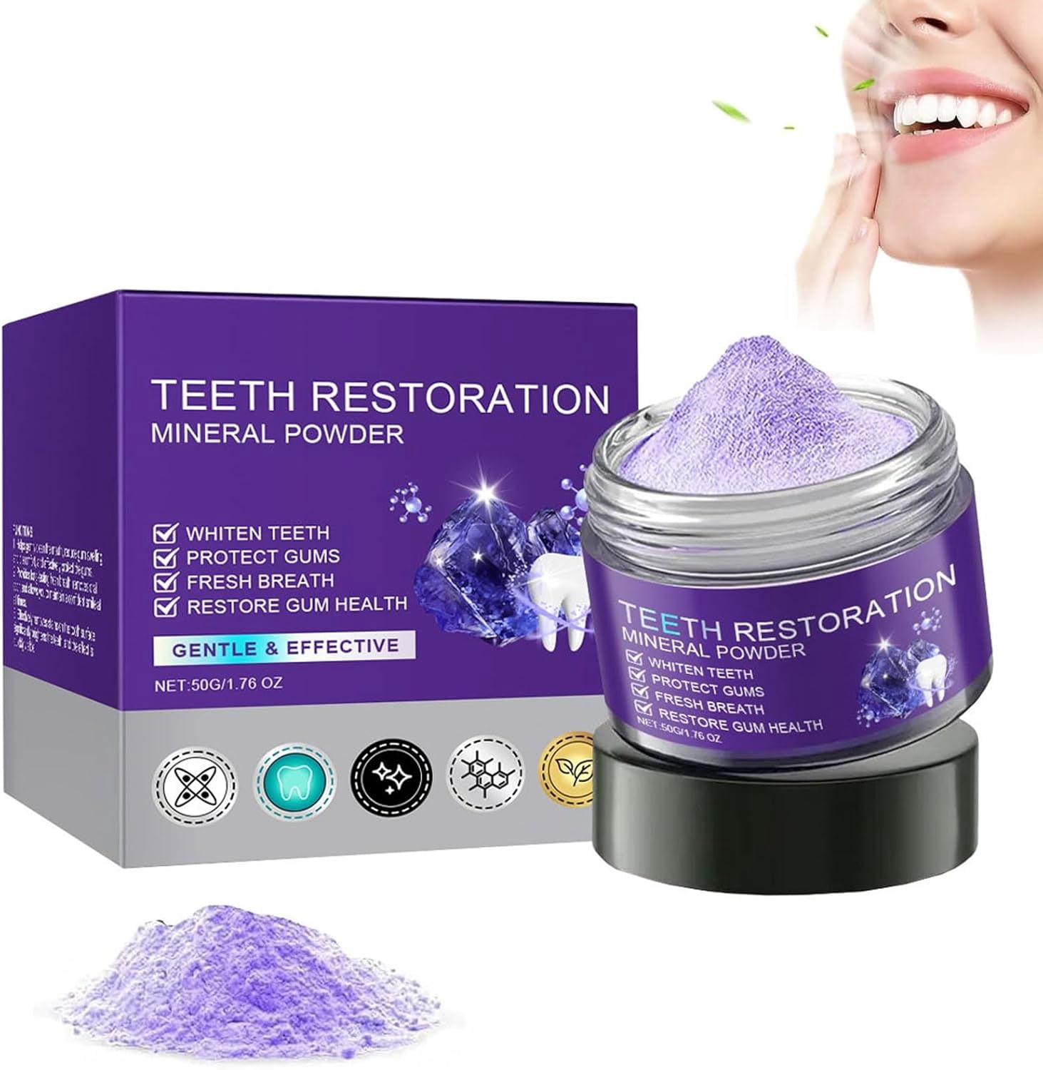 Teeth Restoration Mineral Powder, Mineral Tooth Powder, Dental ...