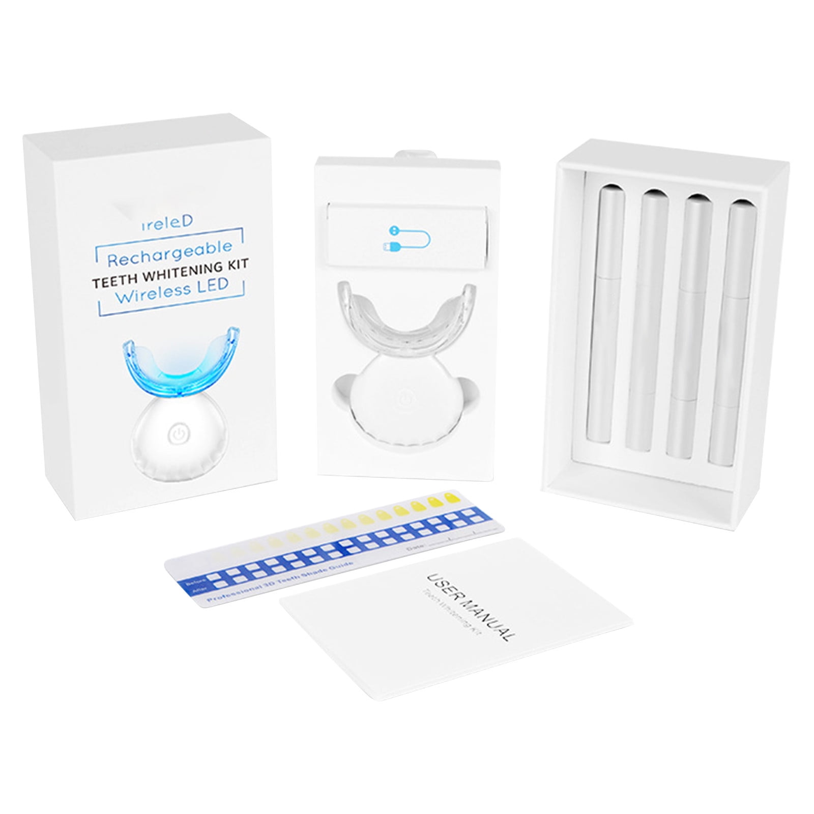 Teeth Whitening Kit, Wireless Including Kit LED Accelerator Light,4*2ml ...