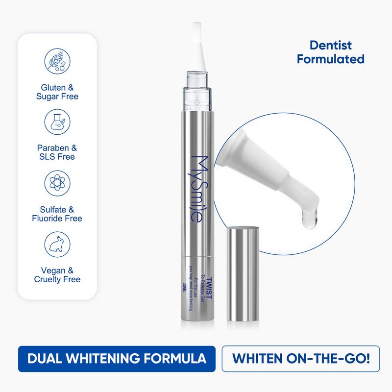Teeth Whitening Pen 30+ Treatment - Mint Flavor, Enamel Safe, Dentist ...