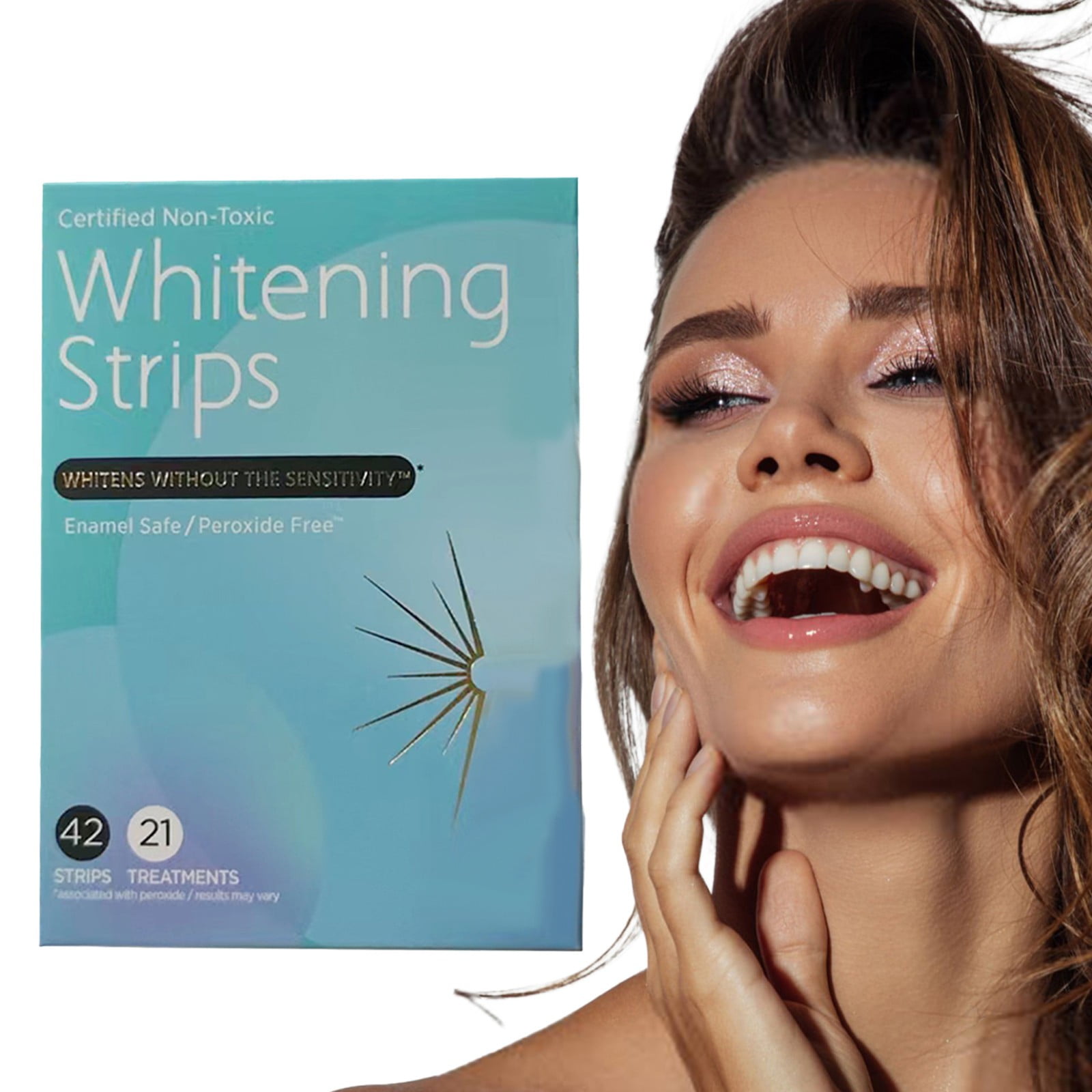Teeth Whitening Strips 21 Treatments Peroxide Free Enamel Safe for ...