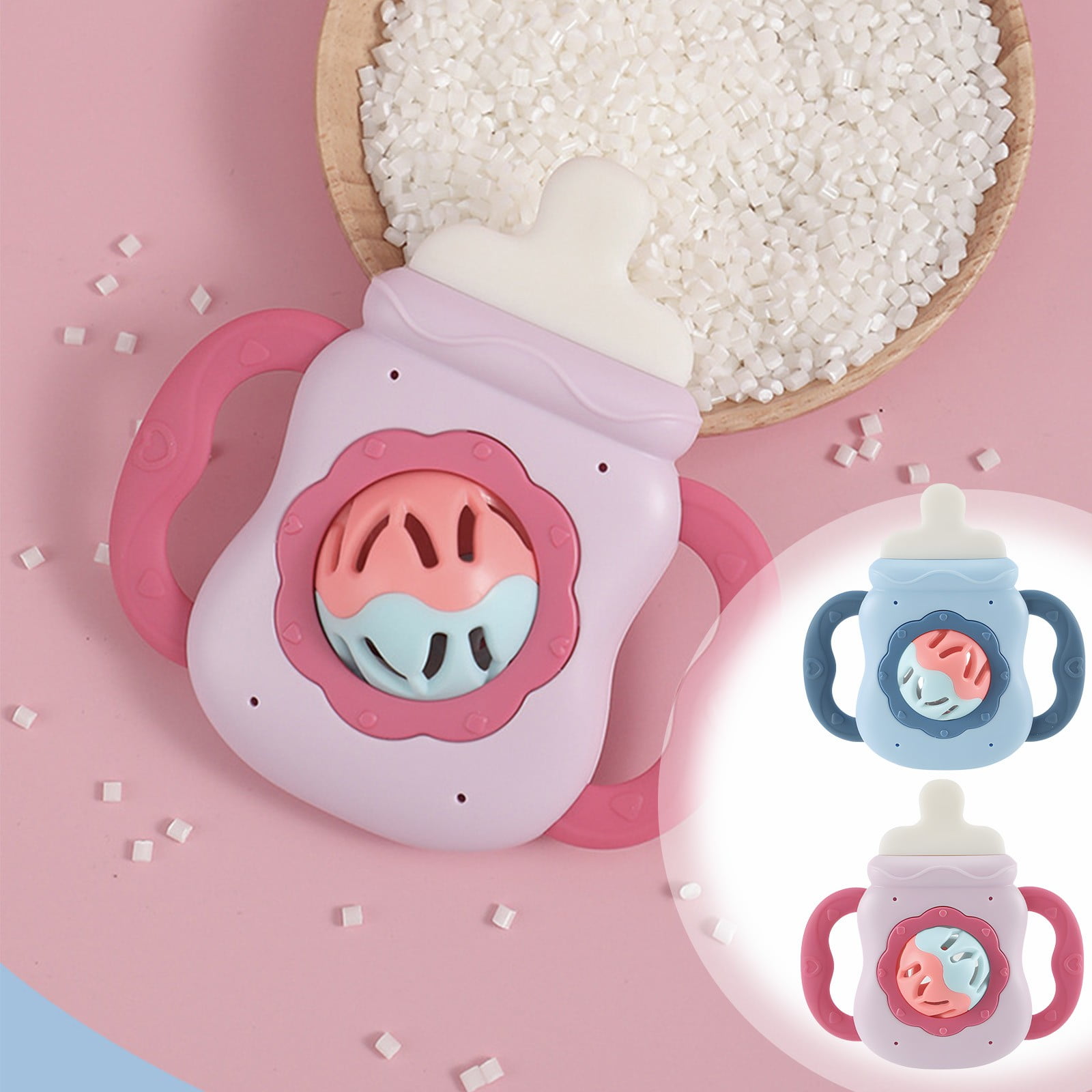 Teething Rattle Toy | Dual-Function Hand Chime Teether | High ...