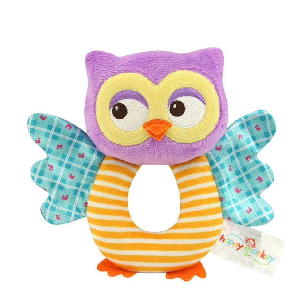 Teething Rattle Toys Owl Soft Rattle Plush Stuffed Animal For Newborn ...