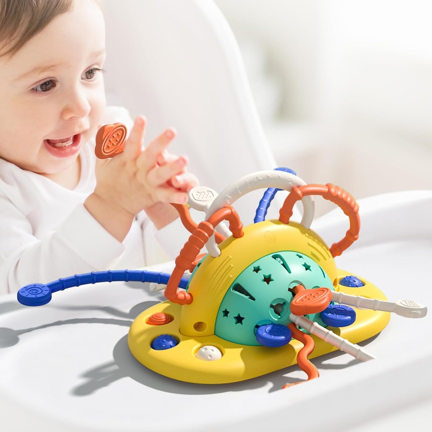 Teething Toys for Baby 6-12 months,High Chair Toys with Suction Cup ...