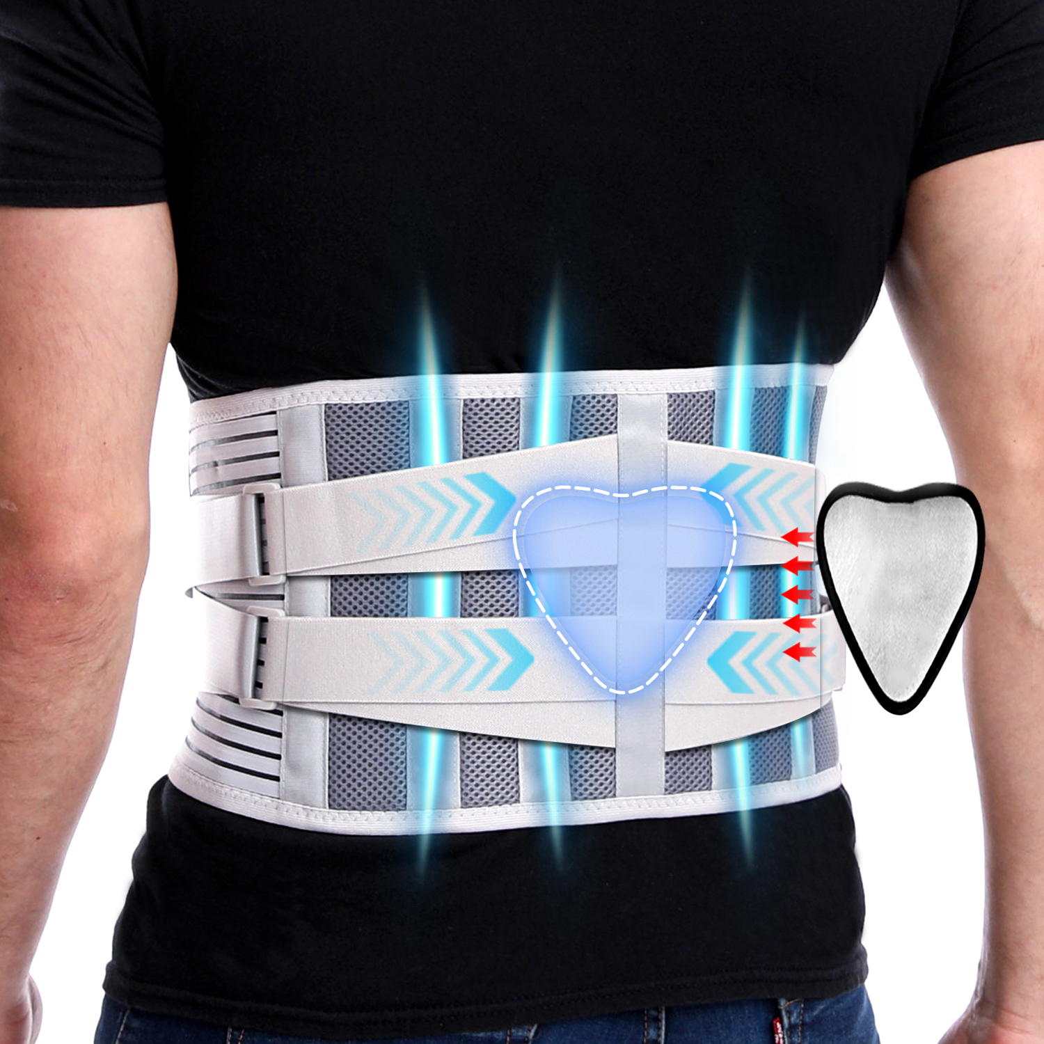 BraceUP Stabilizing Lumbar Lower Back Brace and Support Belt with Dual ...