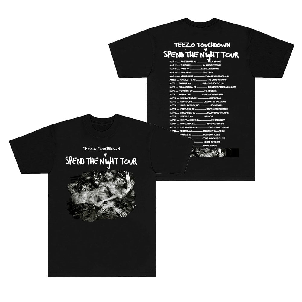 Teezo Touchdown T-shirt 2024 Spend the Night Tour Merch T Shirt Tee ...
