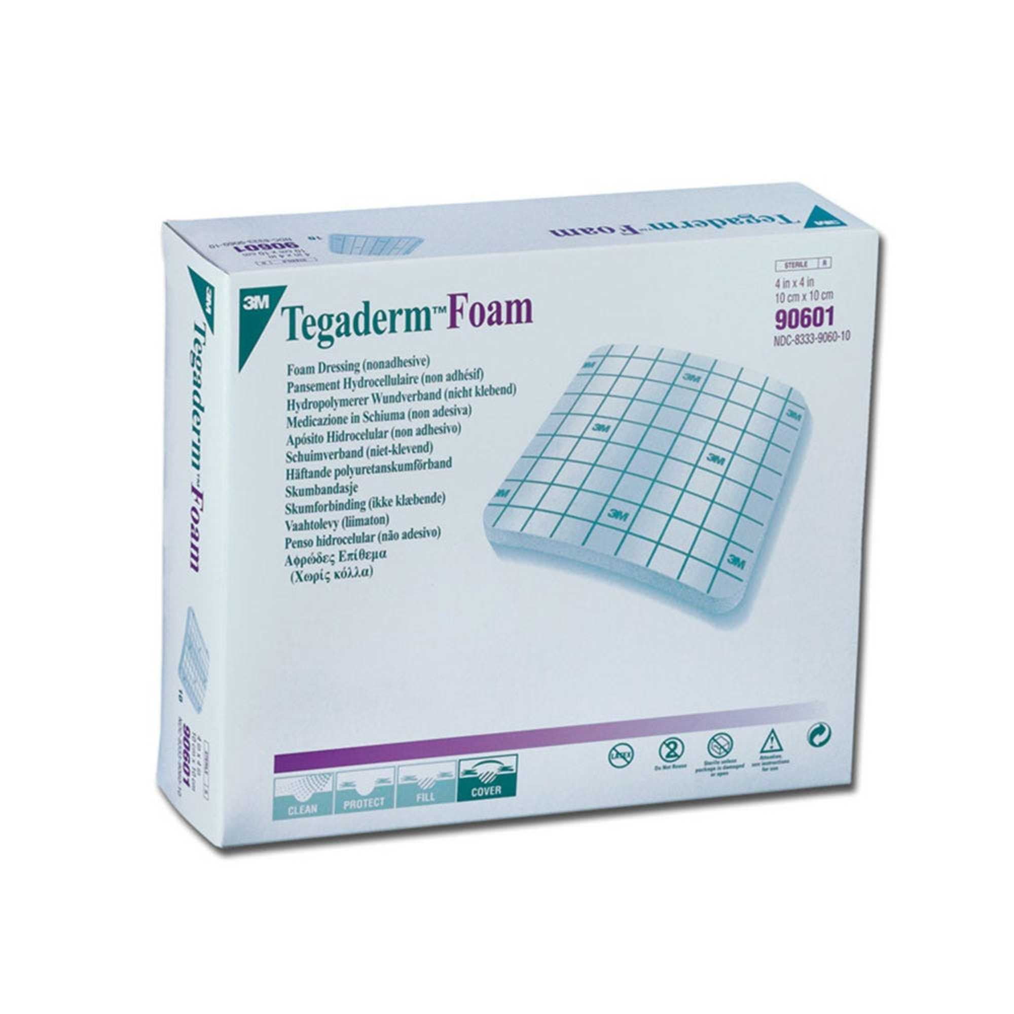 Tegaderm Foam Dressing 4" x 4" Square Non-Adhesive without Border ...