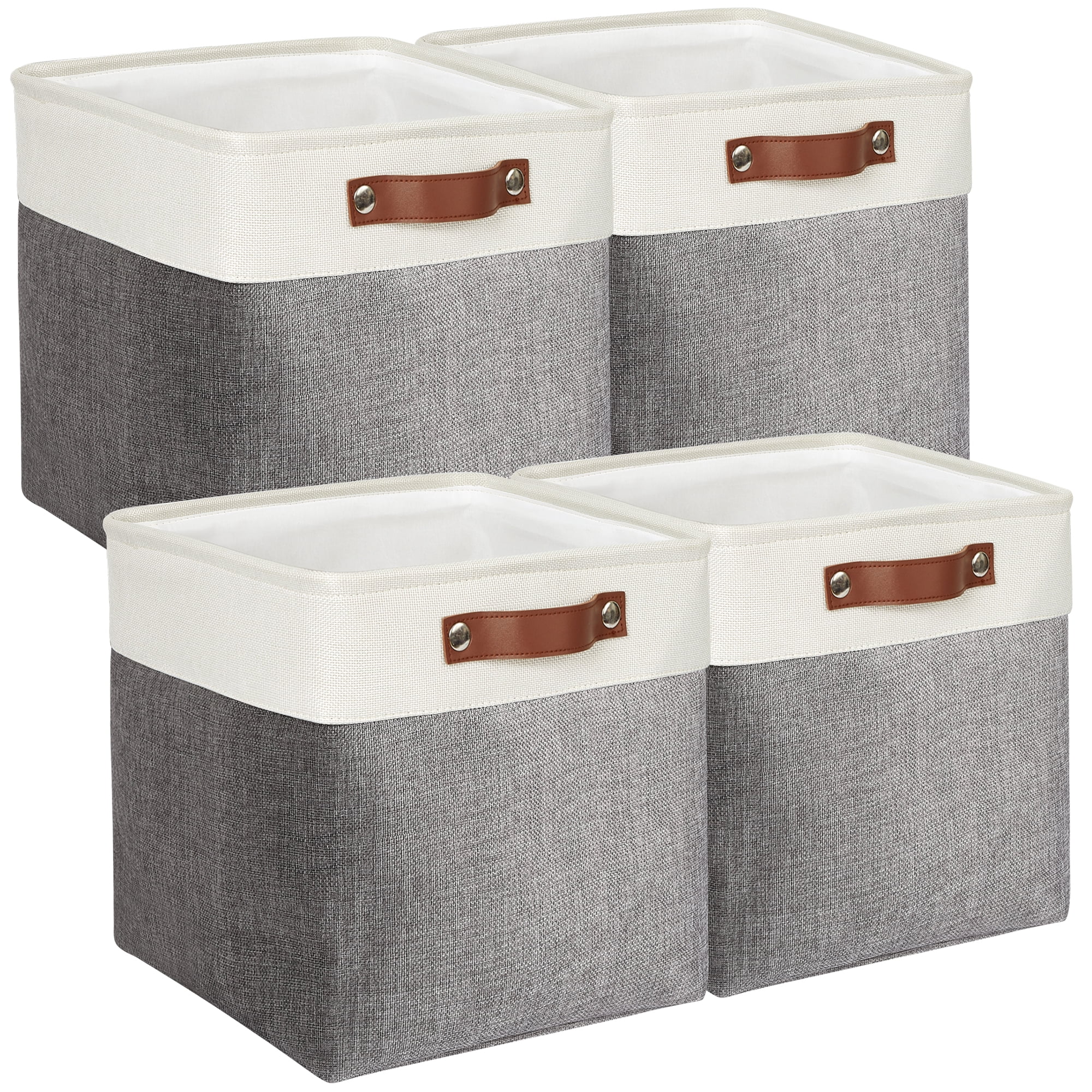 Tegance 13x13 Storage Cubes Baskets 4 Pack Fabric Cube Storage Bins ...