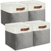 6 Pack Large Fabric Decorative Storage Basket Bins with Handles for ...