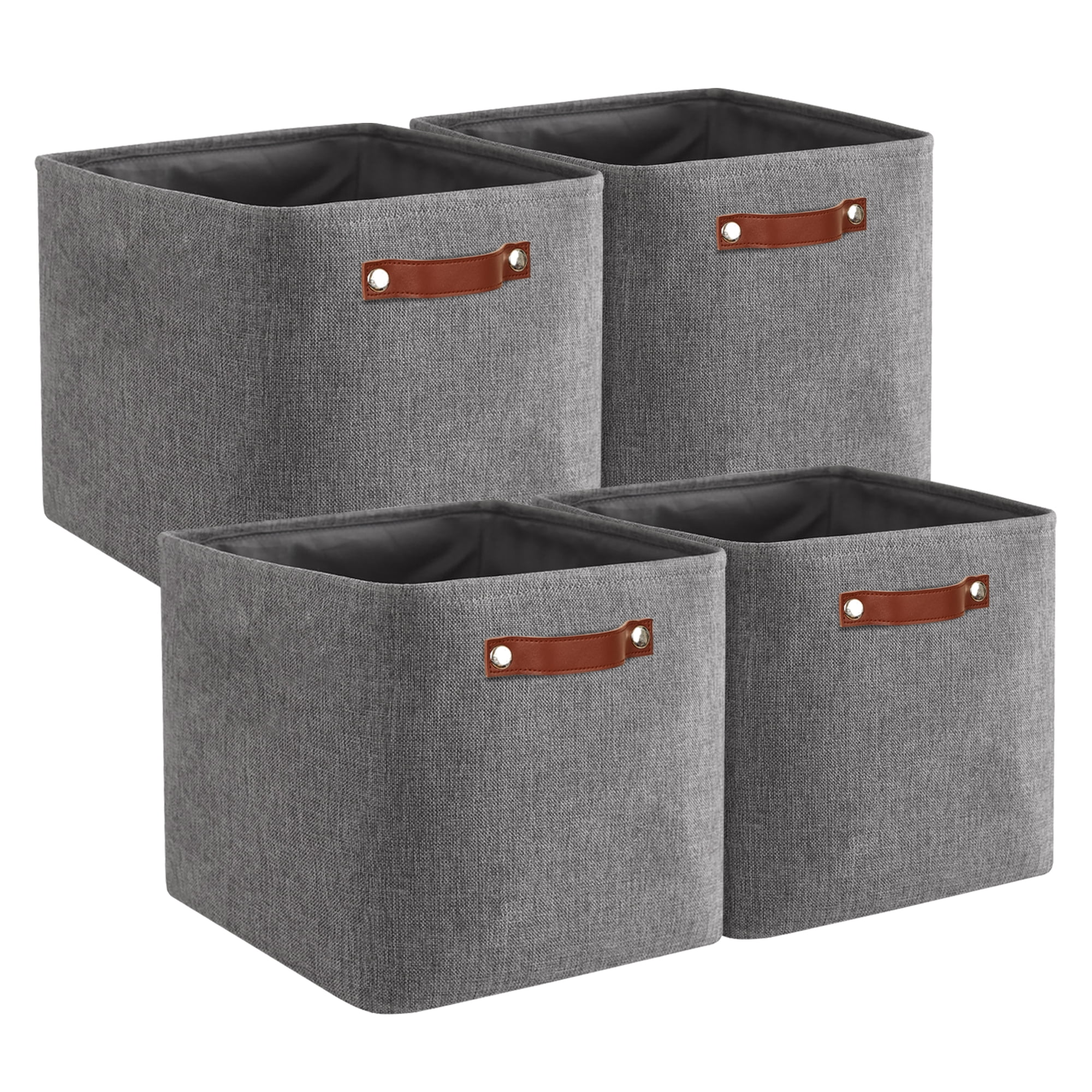 Tegance 13x13 Storage Cubes Baskets 4 Pack Fabric Cube Storage Bins ...