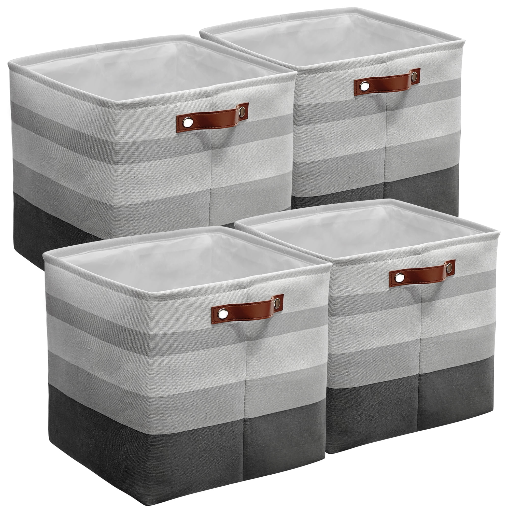 Tegance 13x13 Storage Cubes Baskets 4 Pack Fabric Cube Storage Bins ...