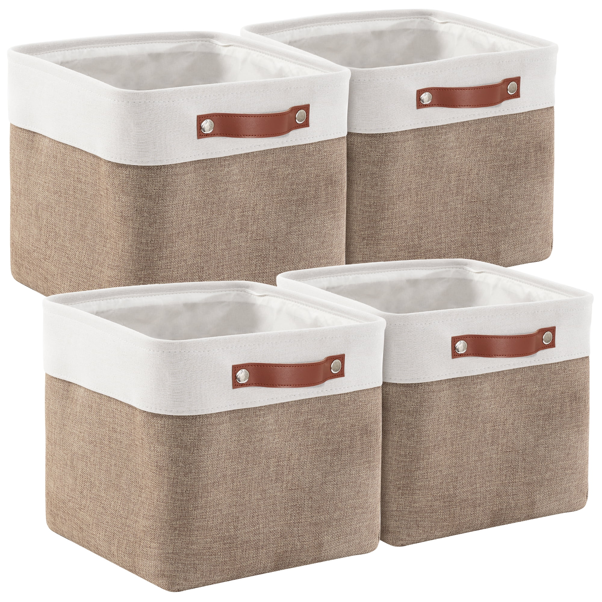 Tegance 13x13 Storage Cubes Baskets 4 Pack Fabric Cube Storage Bins ...