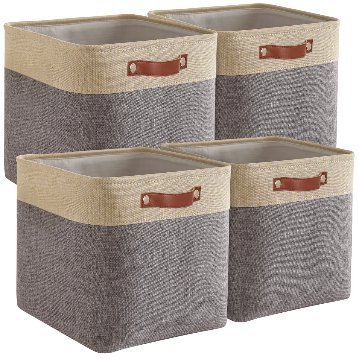 Tegance 13x13 Storage Cubes Baskets 4 Pack Fabric Cube Storage Bins ...