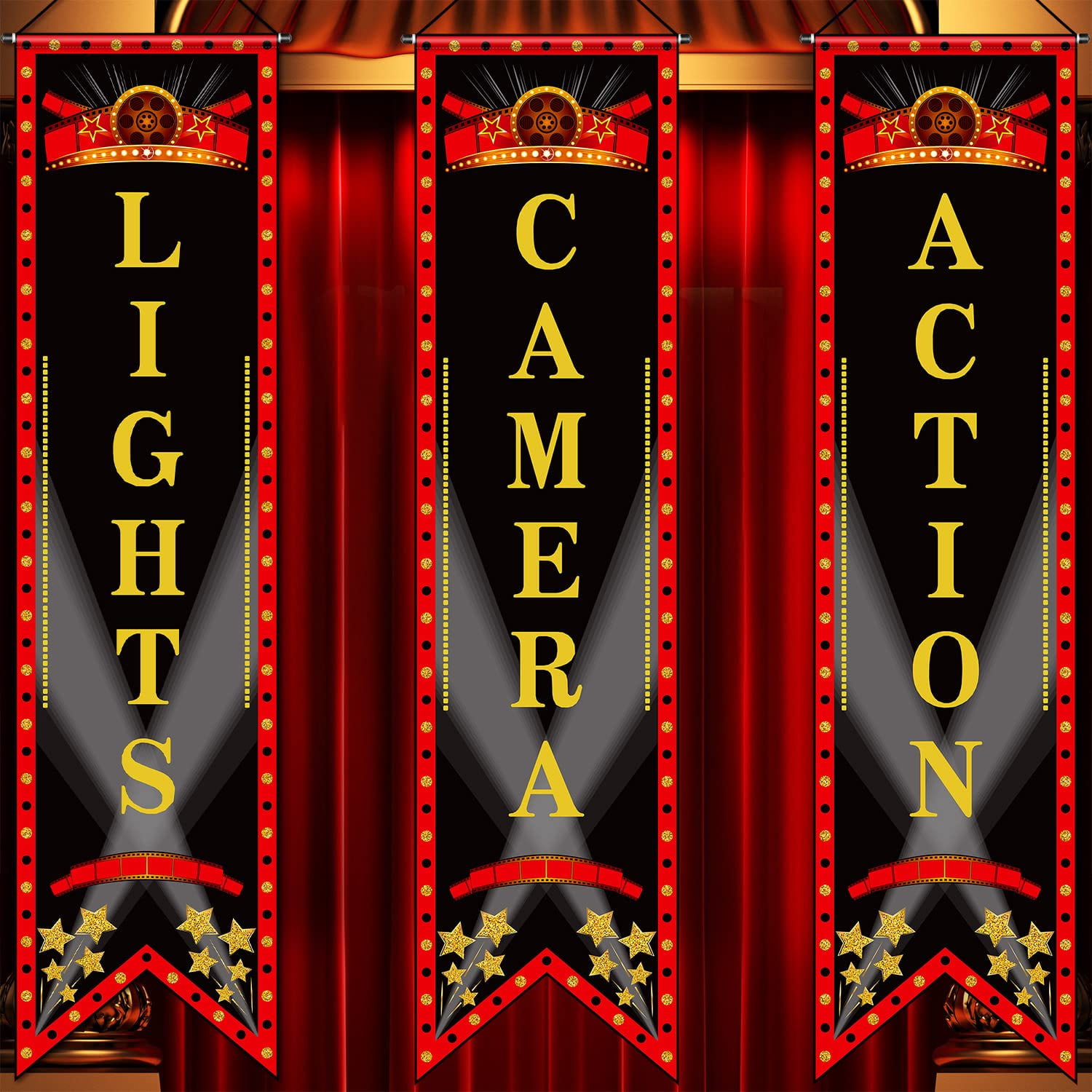 Tegeme Movie Night Porch Sign Banner Movie H2FSDTheme Decorations ...