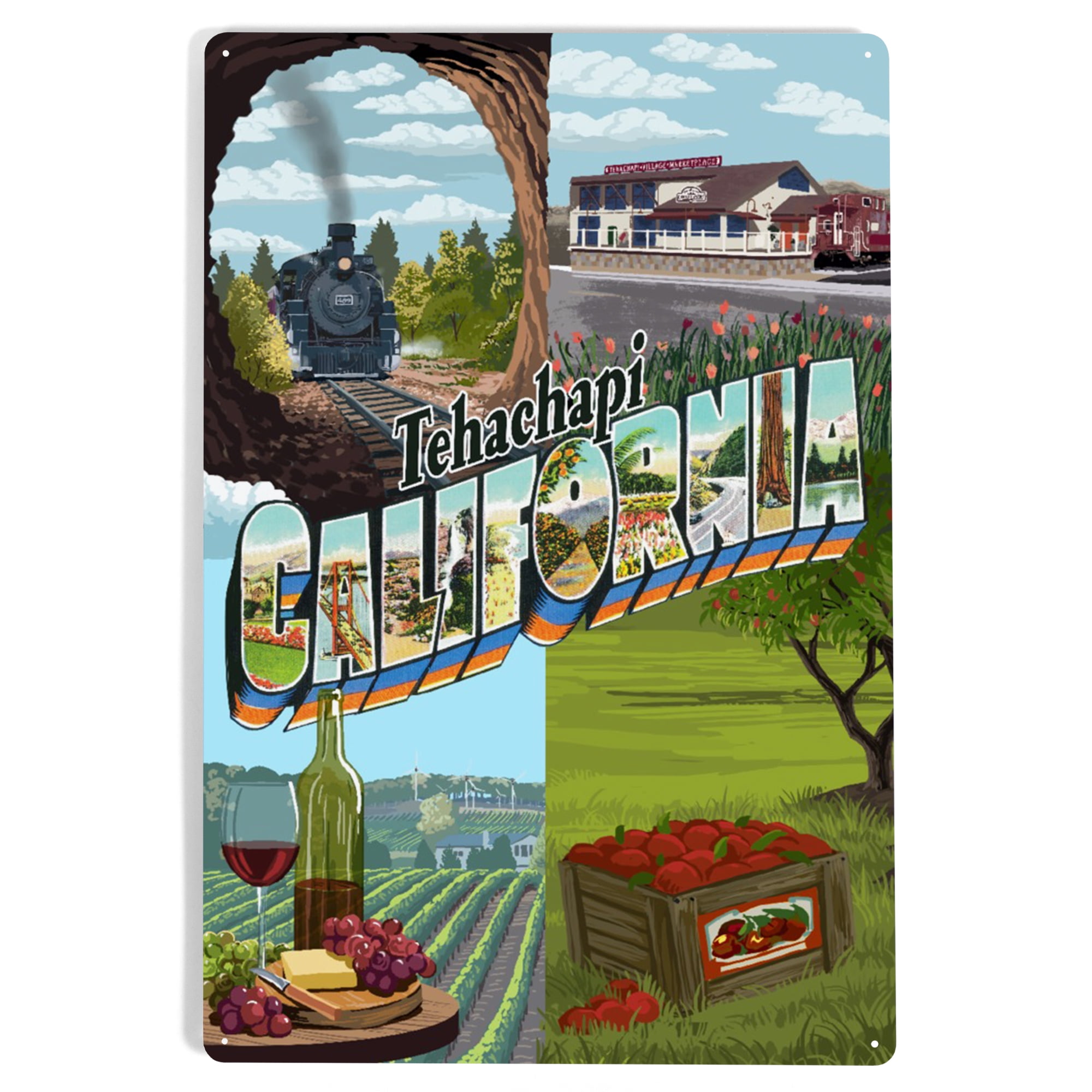 Tehachapi, California, Montage (12x18 Aluminum Art, Indoor Outdoor ...