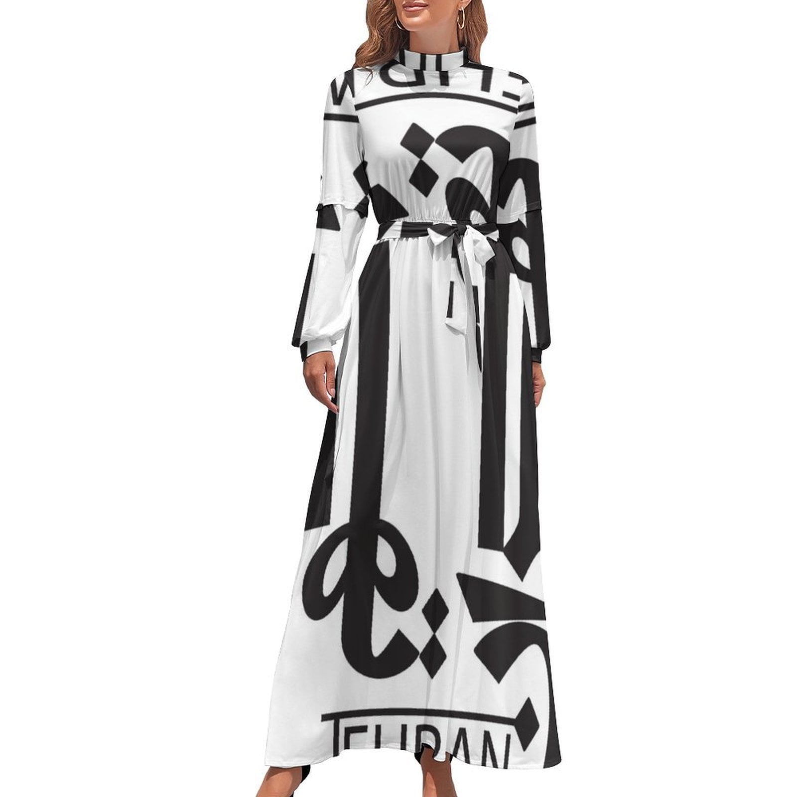 Tehran Persian Typography Persian Calligraphy 01 Long Dress elegant ...