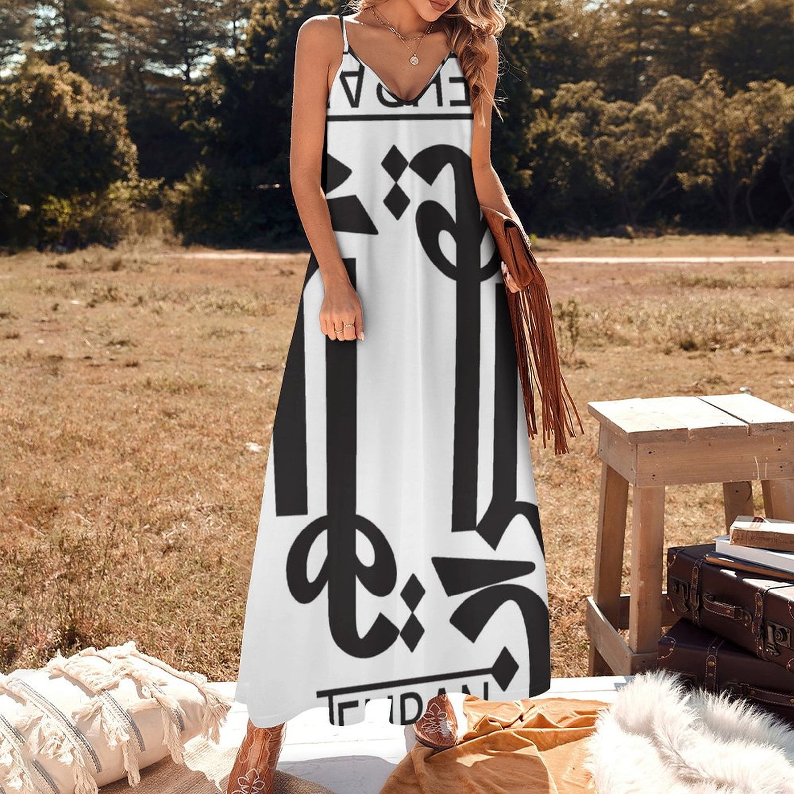 Tehran Persian Typography Persian Calligraphy 01 Sleeveless Dress Woman ...