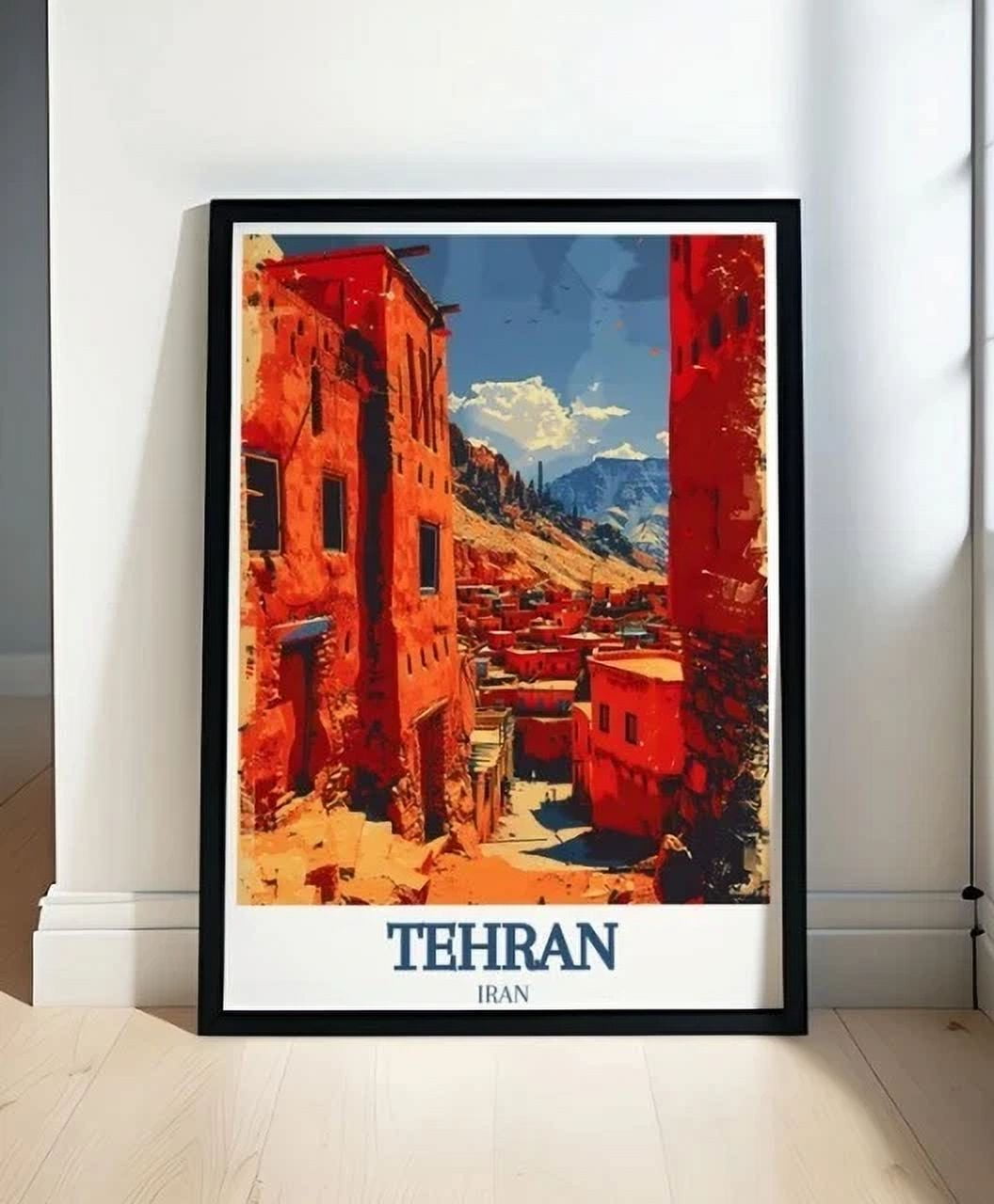 Tehran Print - Tehran Poster - Abyaneh Village And Karkas Mountains ...