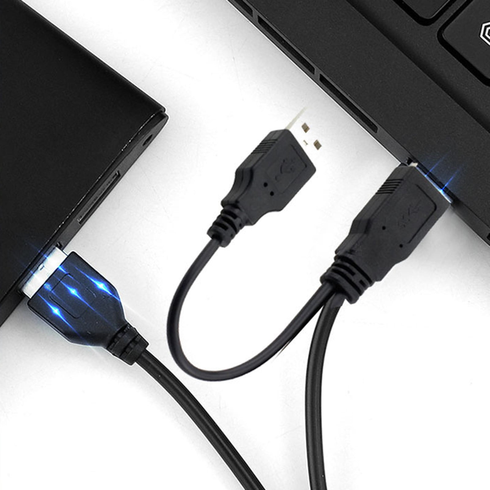 Teissuly 0.5 Meter USB 3.0 Portable Hard Drive Data Cable Dual Head USB ...