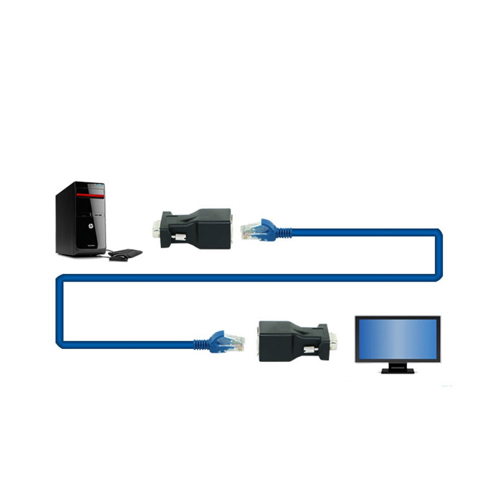 Teissuly 1 Pair VGA Extender Male Female to LAN RJ45 CAT5 20M Network ...