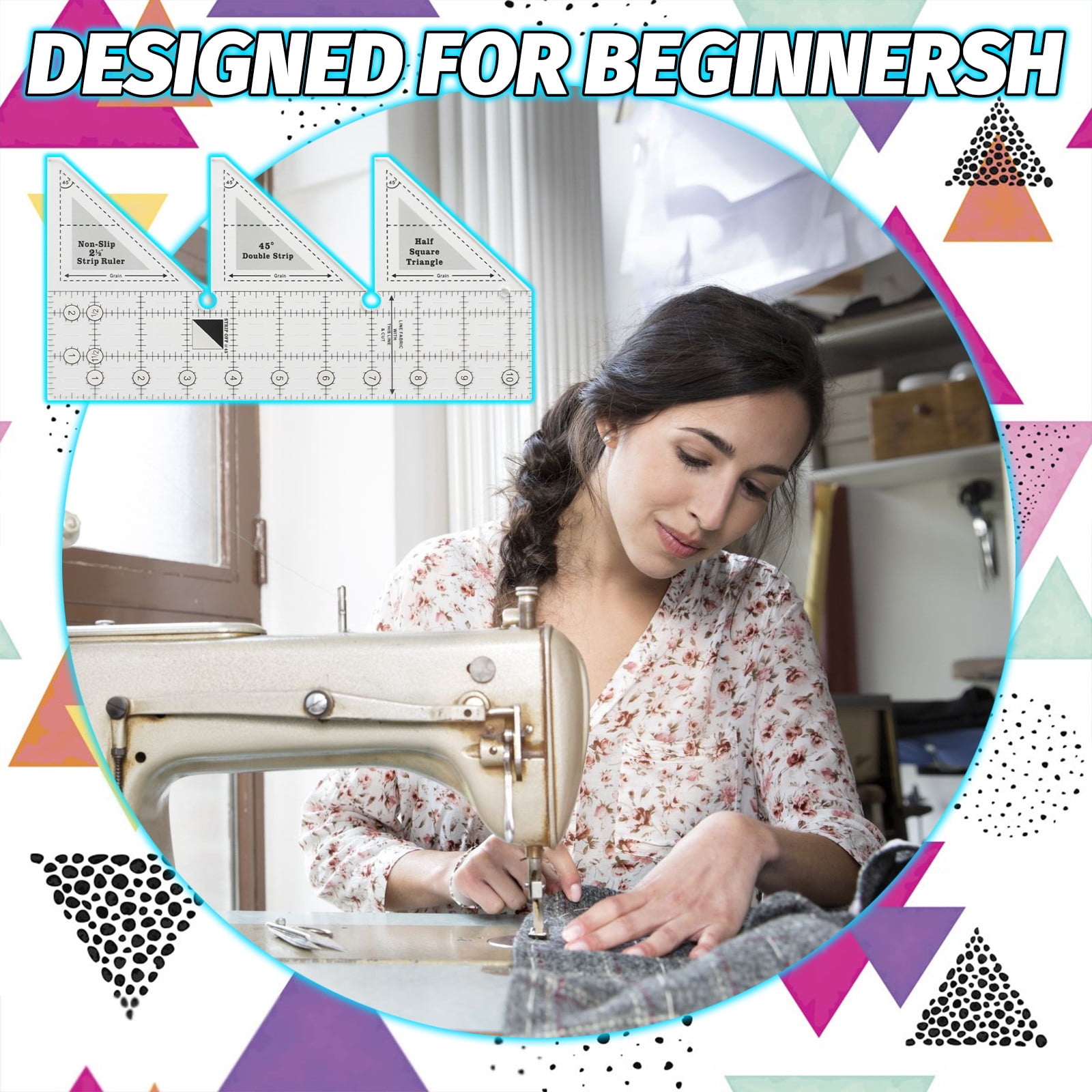 Teissuly 10 Inch Ruler Clothing Design Ruler Acrylic Ruler Hand Sewing ...