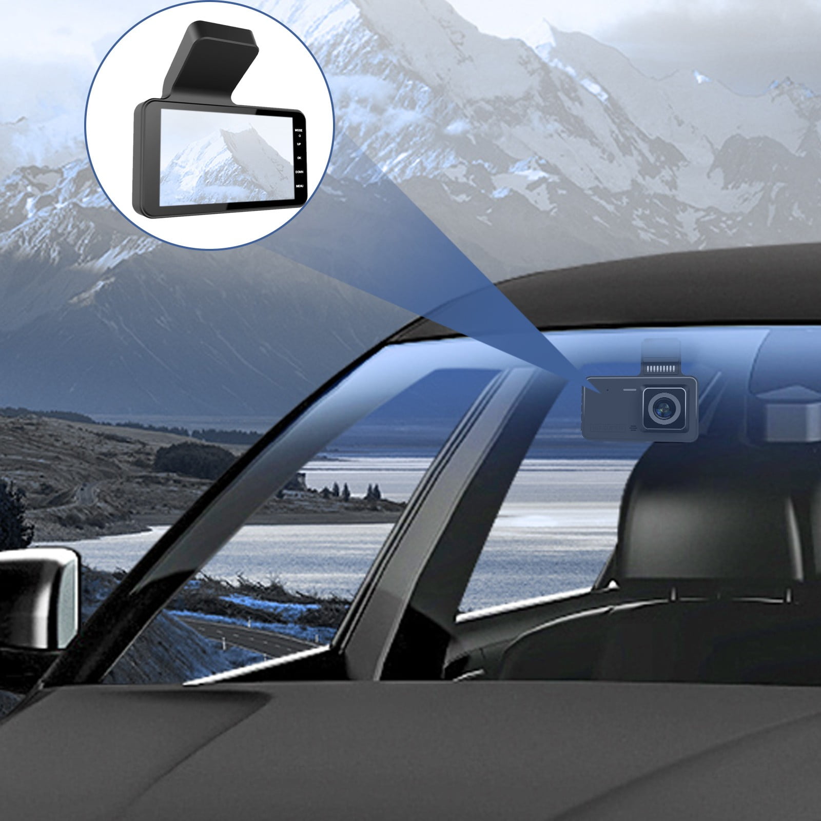 Teissuly 1080P Dual Dash Camera For Cars 4 Inch IPS Split Screen Backup ...