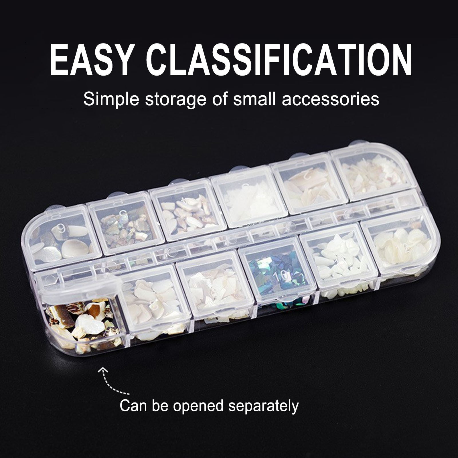 Teissuly 12 Long Box Transparent Packaging Box Nail Diamond Box Empty ...