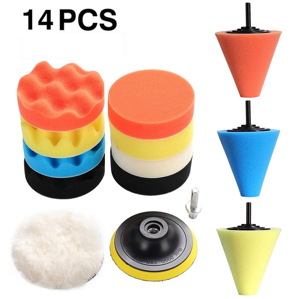 Teissuly 14pcs Polishing Kit Buffing Pad 1/3''/6mm Wheel Polishing Car ...