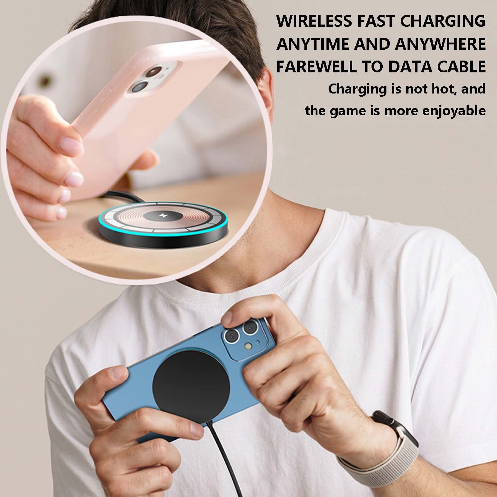 Teissuly 15W Transparent Magnetic Absorption Wireless Charger Is ...