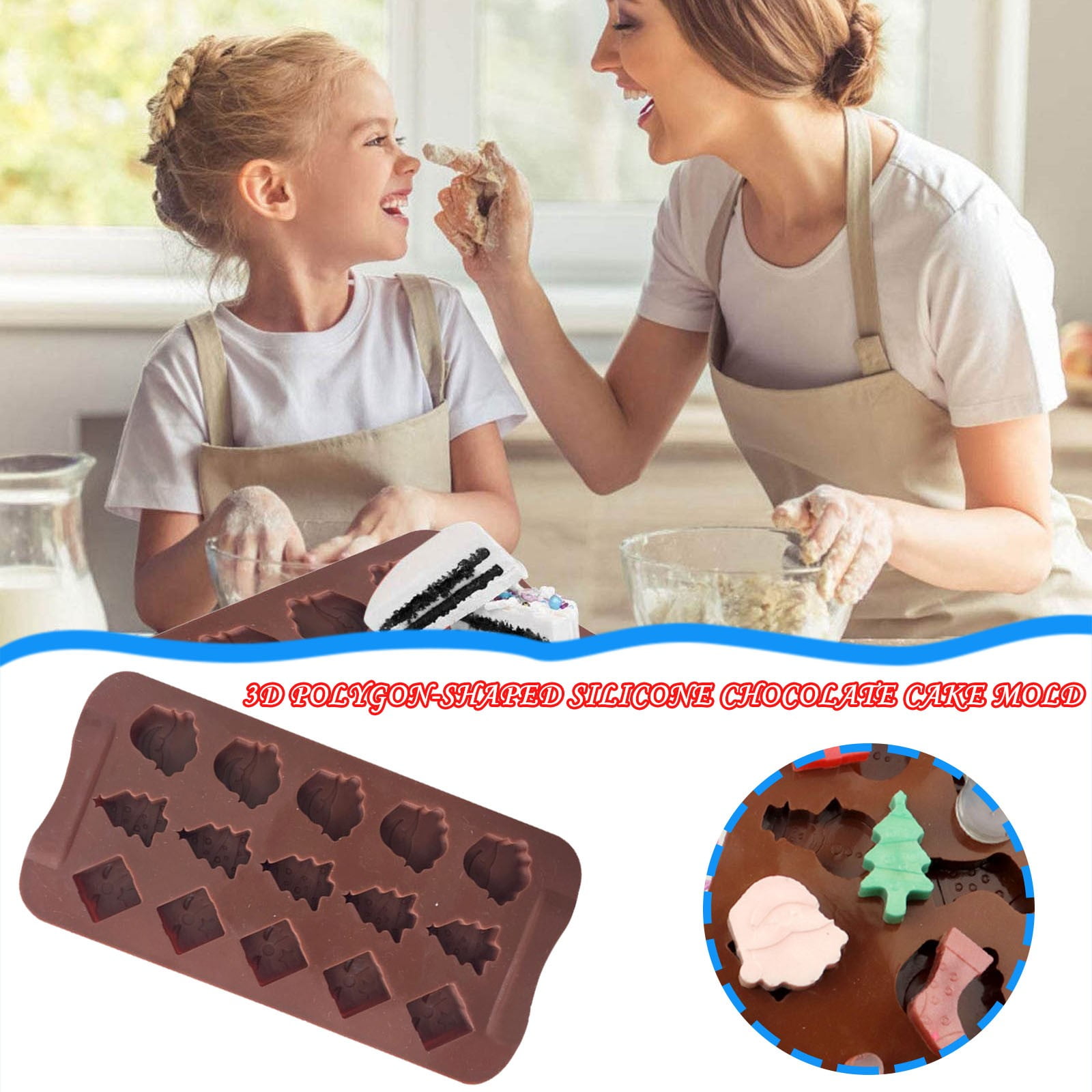 Teissuly 1PC New 3D Polygon-shaped Silicone Ice Chocolate Cake Cookie ...