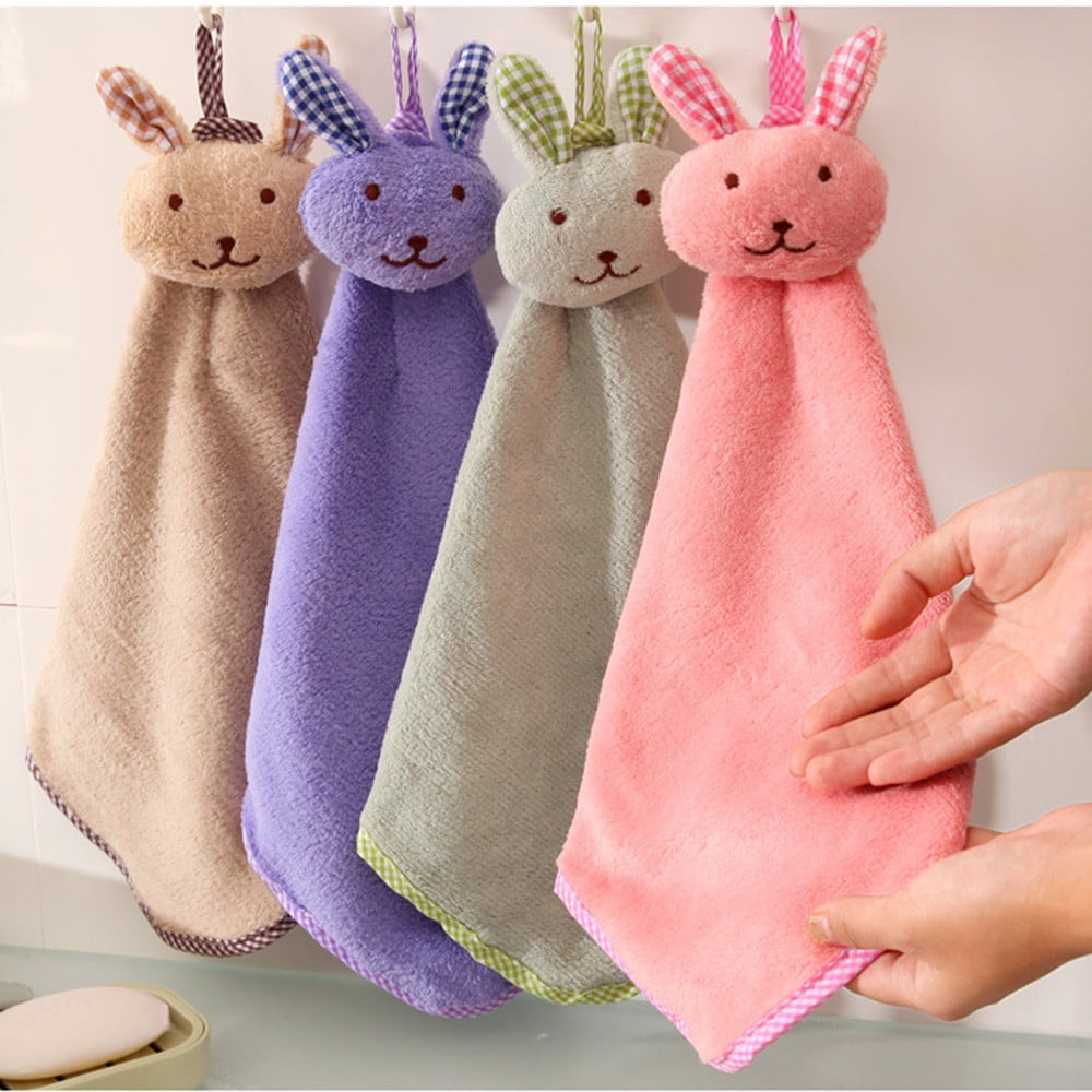 Teissuly 1Pack Cute Rabbit Hand Towels,Hand Towels with Hanging Loop ...