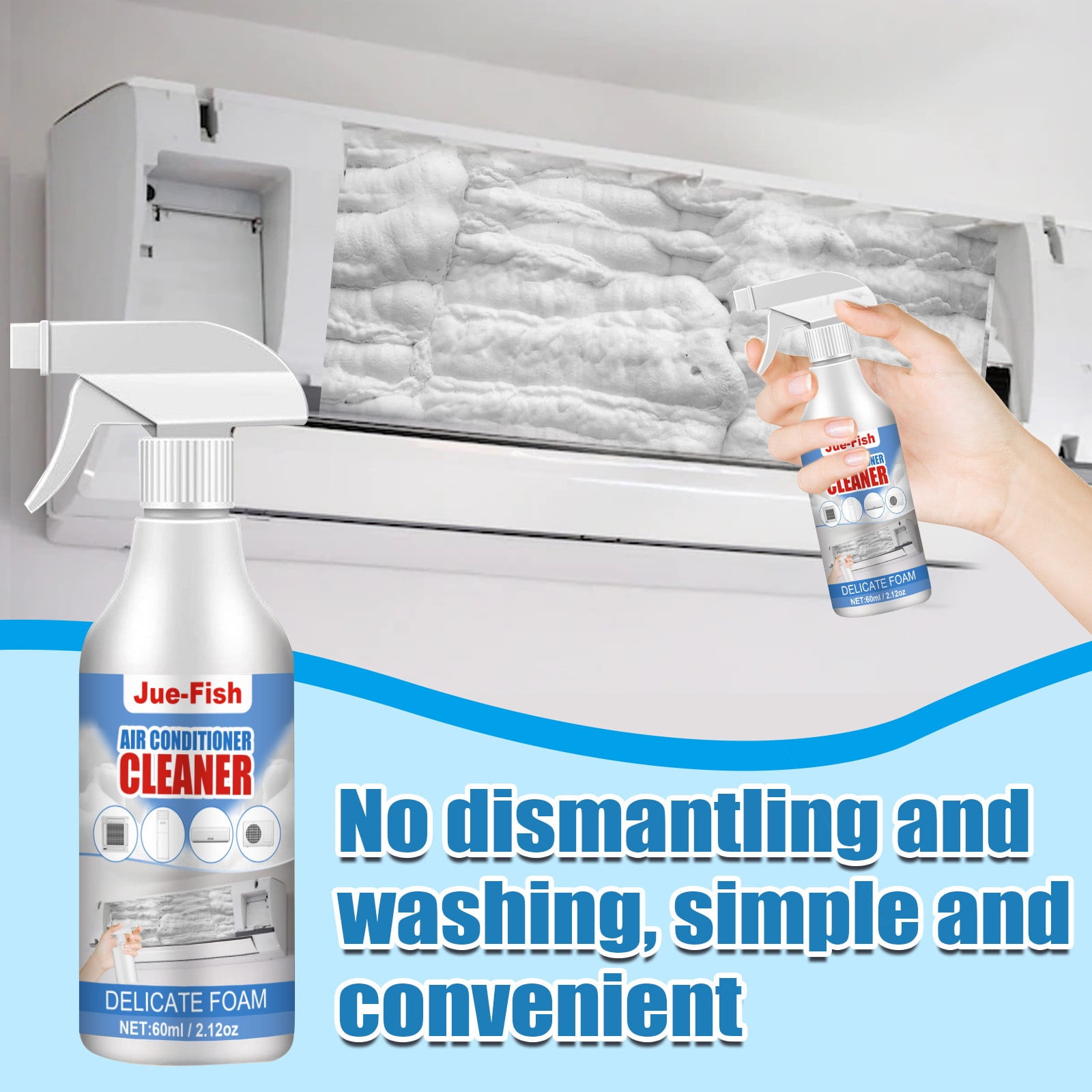 Teissuly 1Pcs Air Conditioner Cleaner Foam Spray Cleaning Deodorizer ...