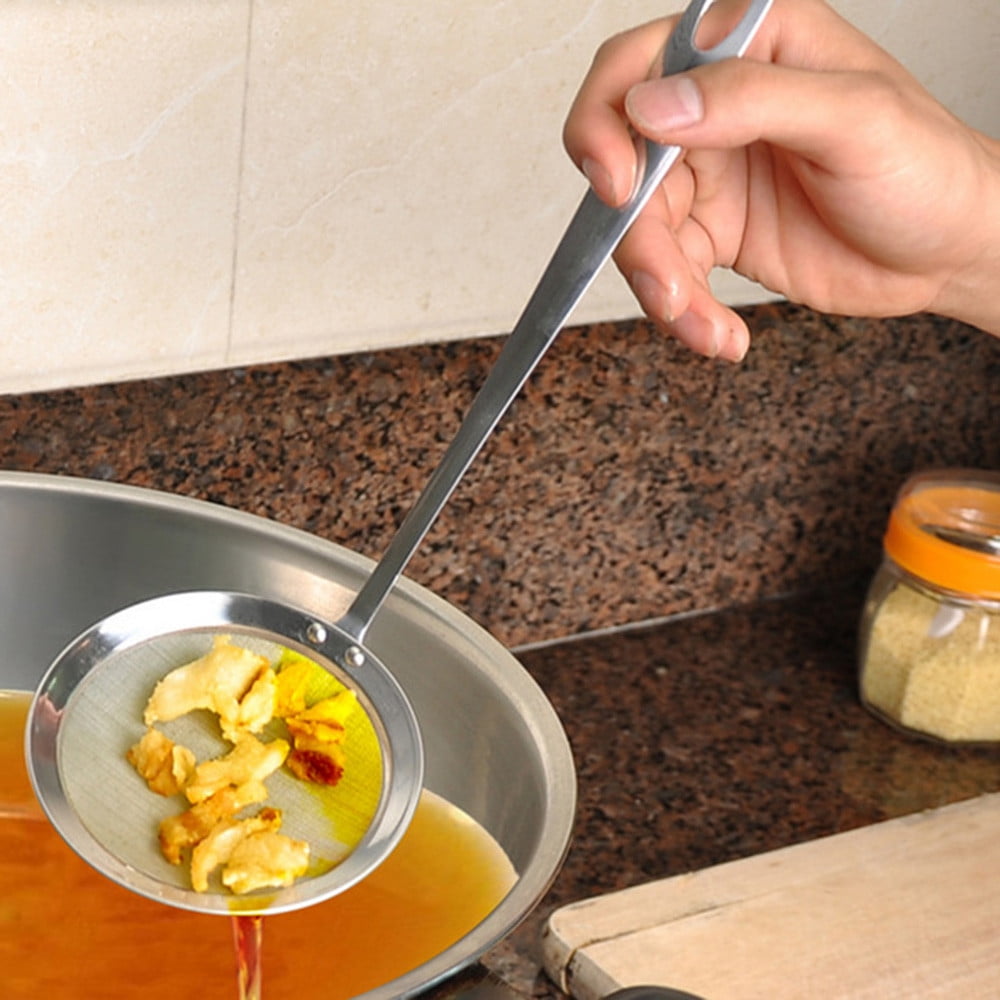 Teissuly 1Piece Spoon Stainless Steel Fine Mesh Food Strainer with Long ...