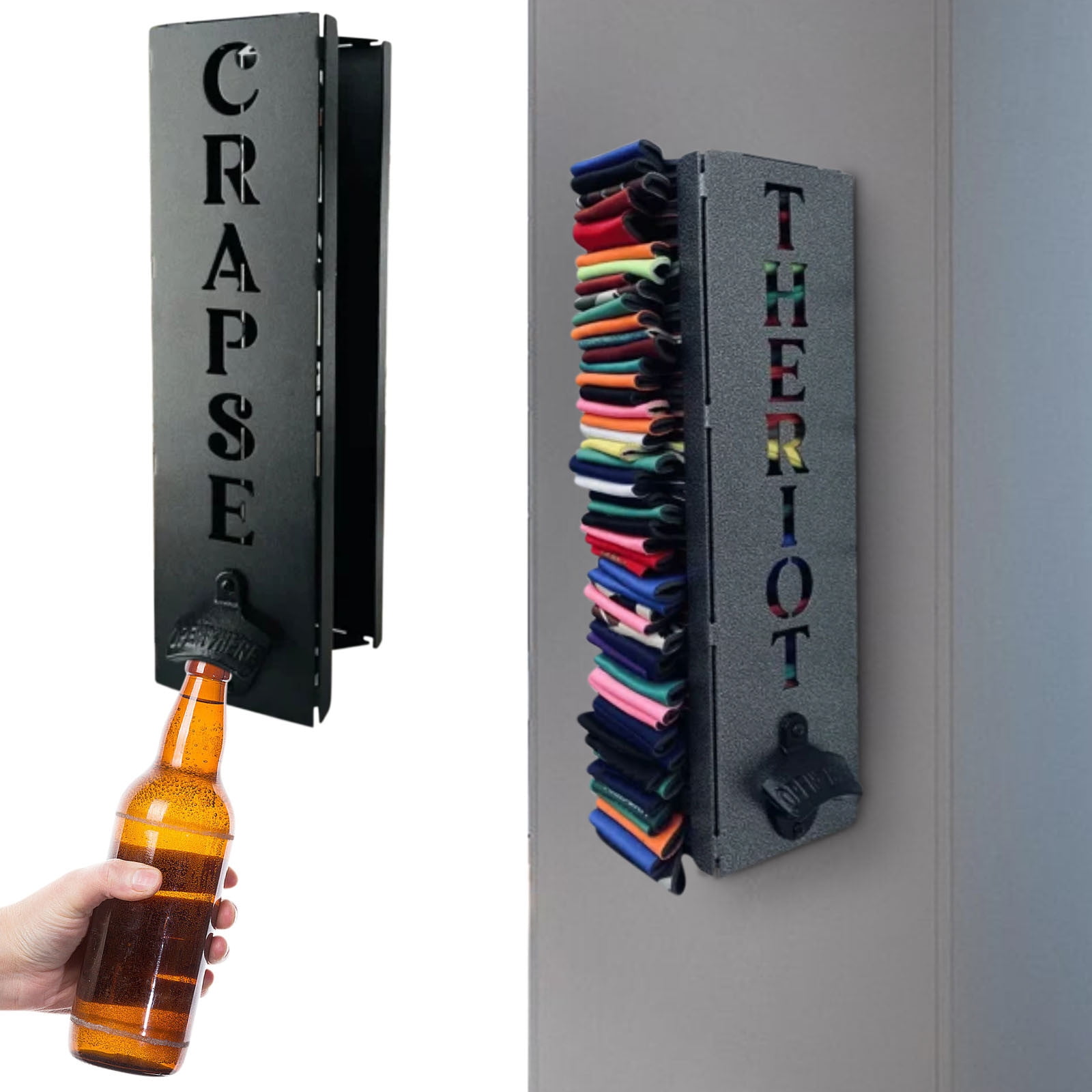 Teissuly 2023 Custom Can Cooler Holder with Bottle Opener Wall Mounted ...