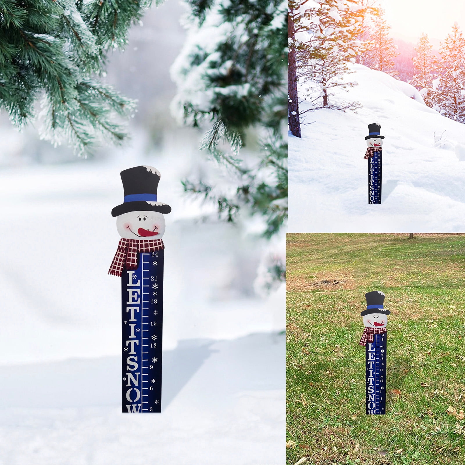 Teissuly 24CM Snow Meter Hand Made Metal Outdoor Garden Snow Meter ...