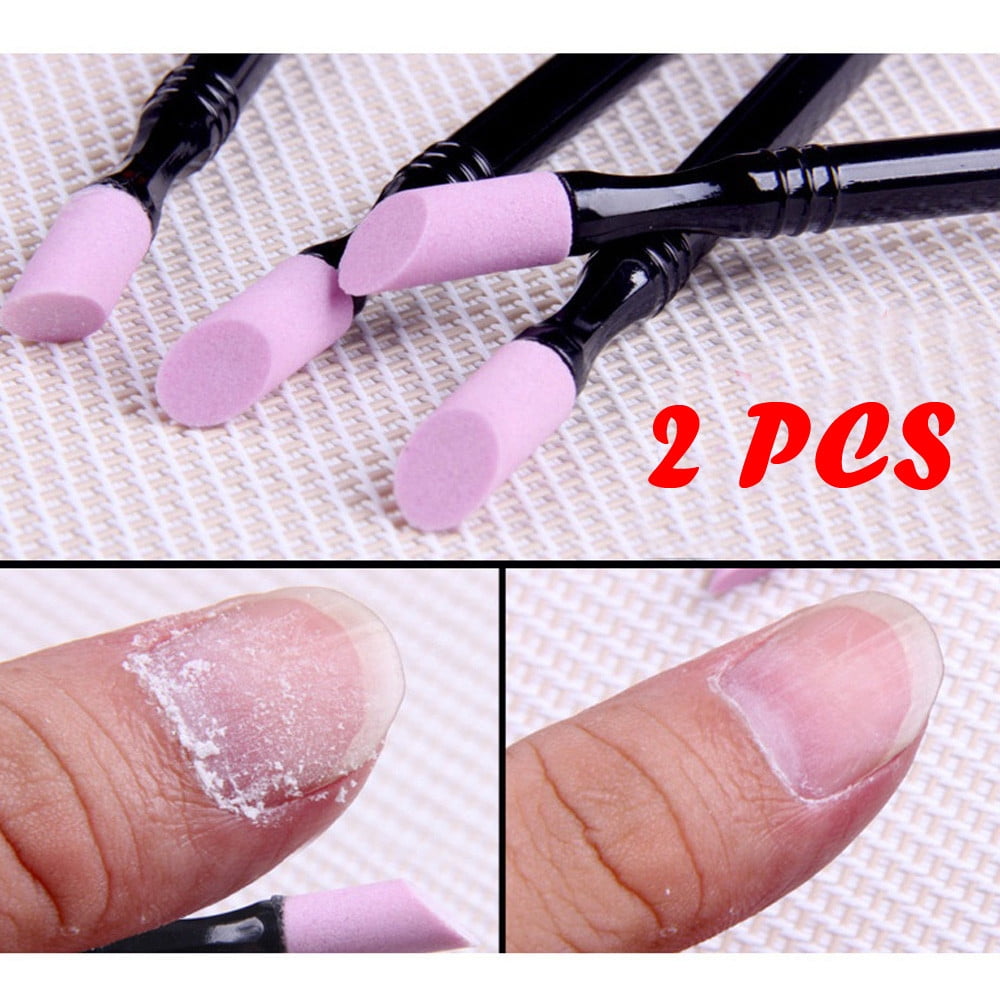 Teissuly 2PCS Double-end Quartz Cuticle Pusher Manicure Nail Art Tool ...